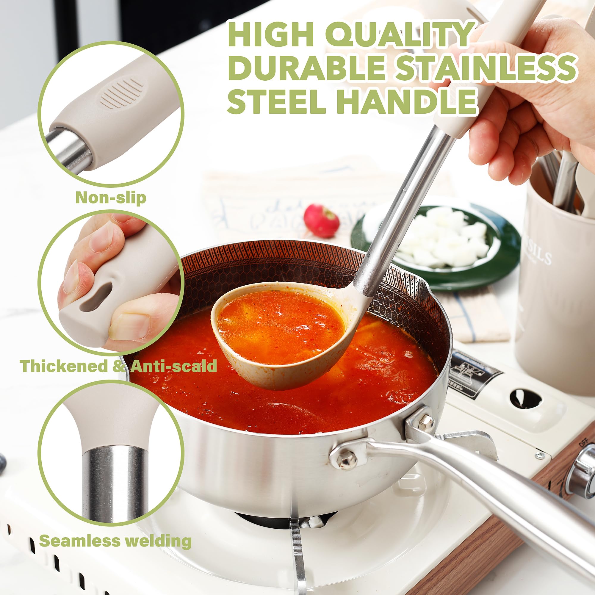 Large Cooking Utensils Set, 35 Pcs Spatula Set with Holder, Silicone ...