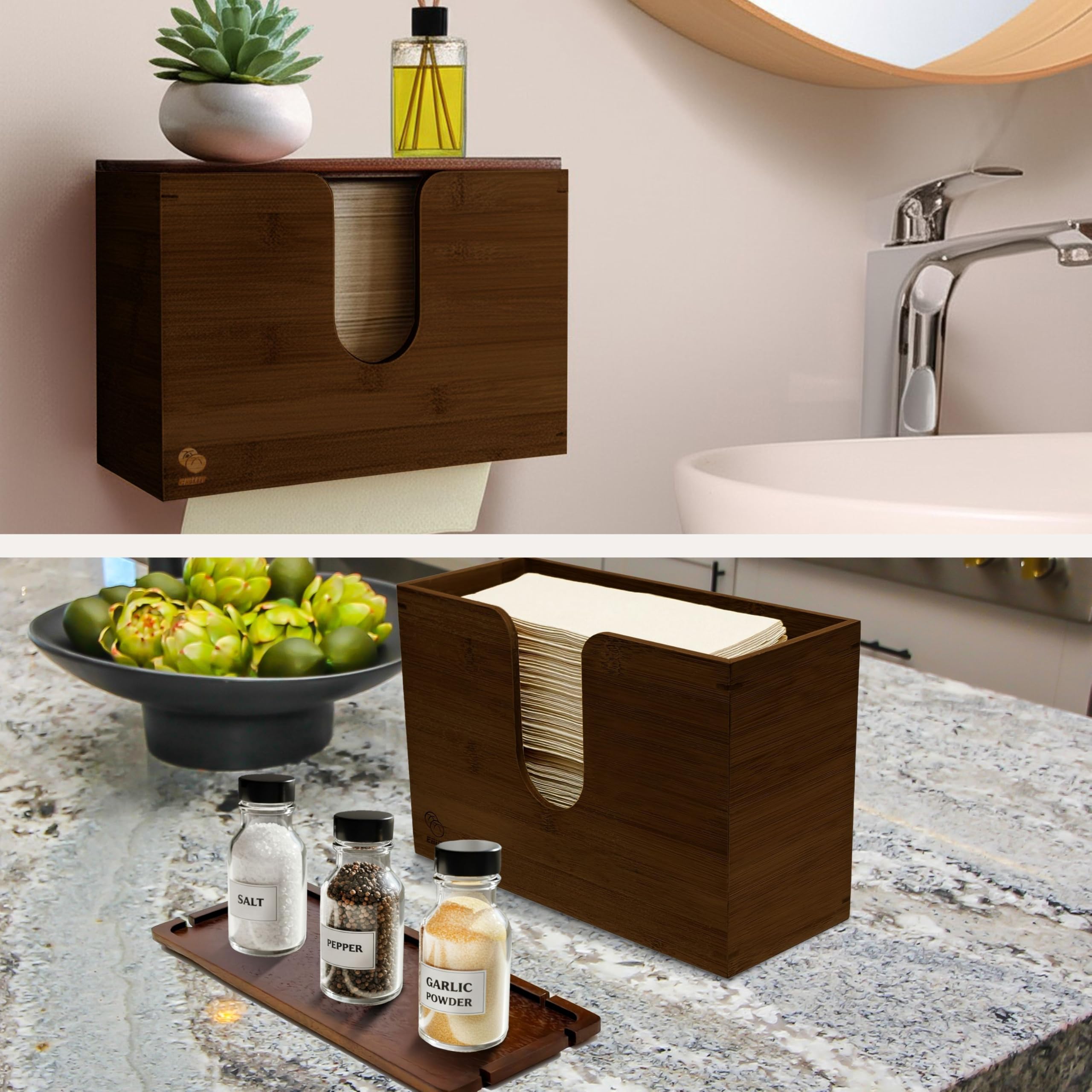 Snapklik.com : eBun Bamboo C Fold Paper Towel Dispenser Wall Mount ...