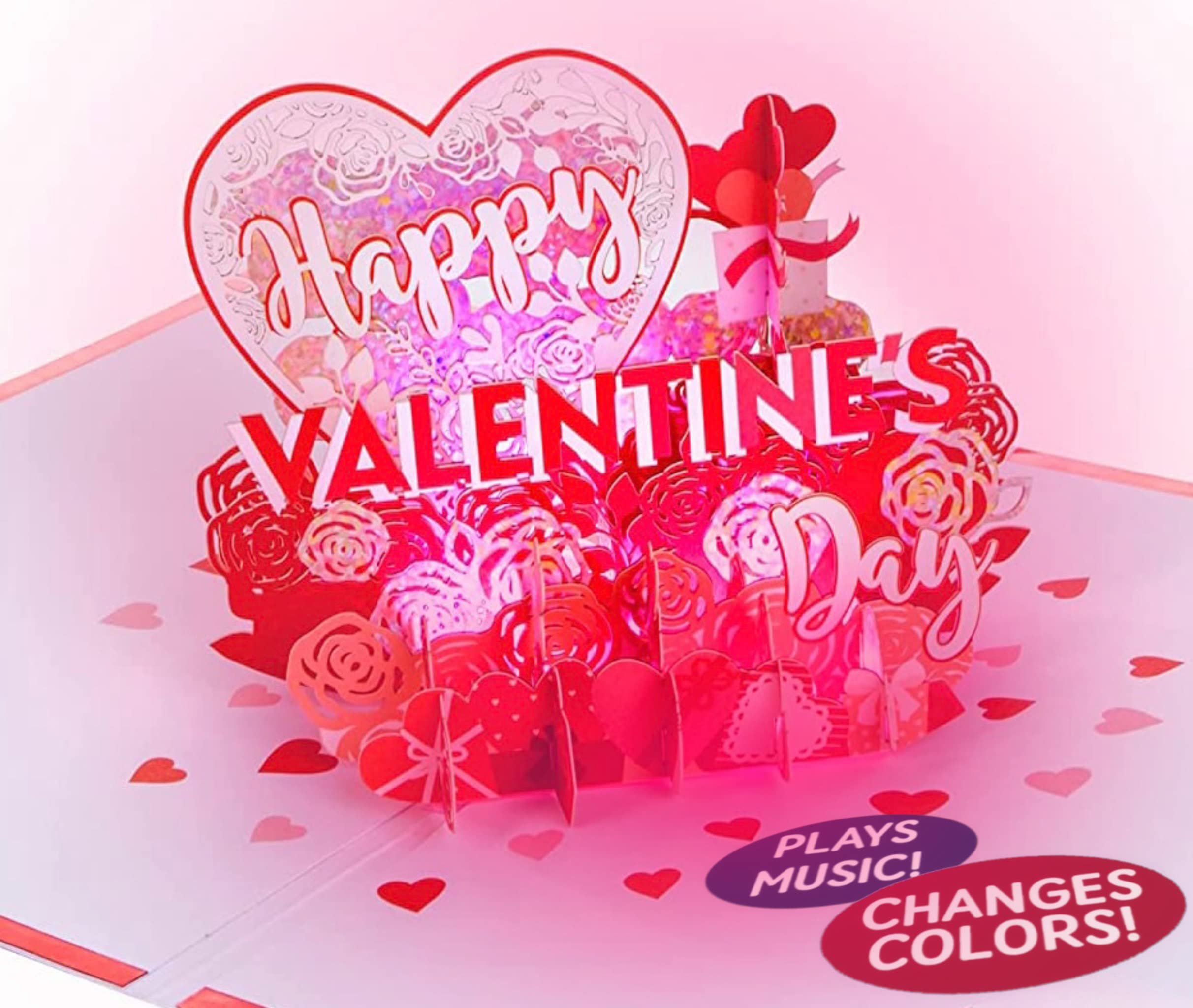 Snapklik.com : 100 GREETINGS LIGHTS & MUSIC Happy Valentines Card Plays ...