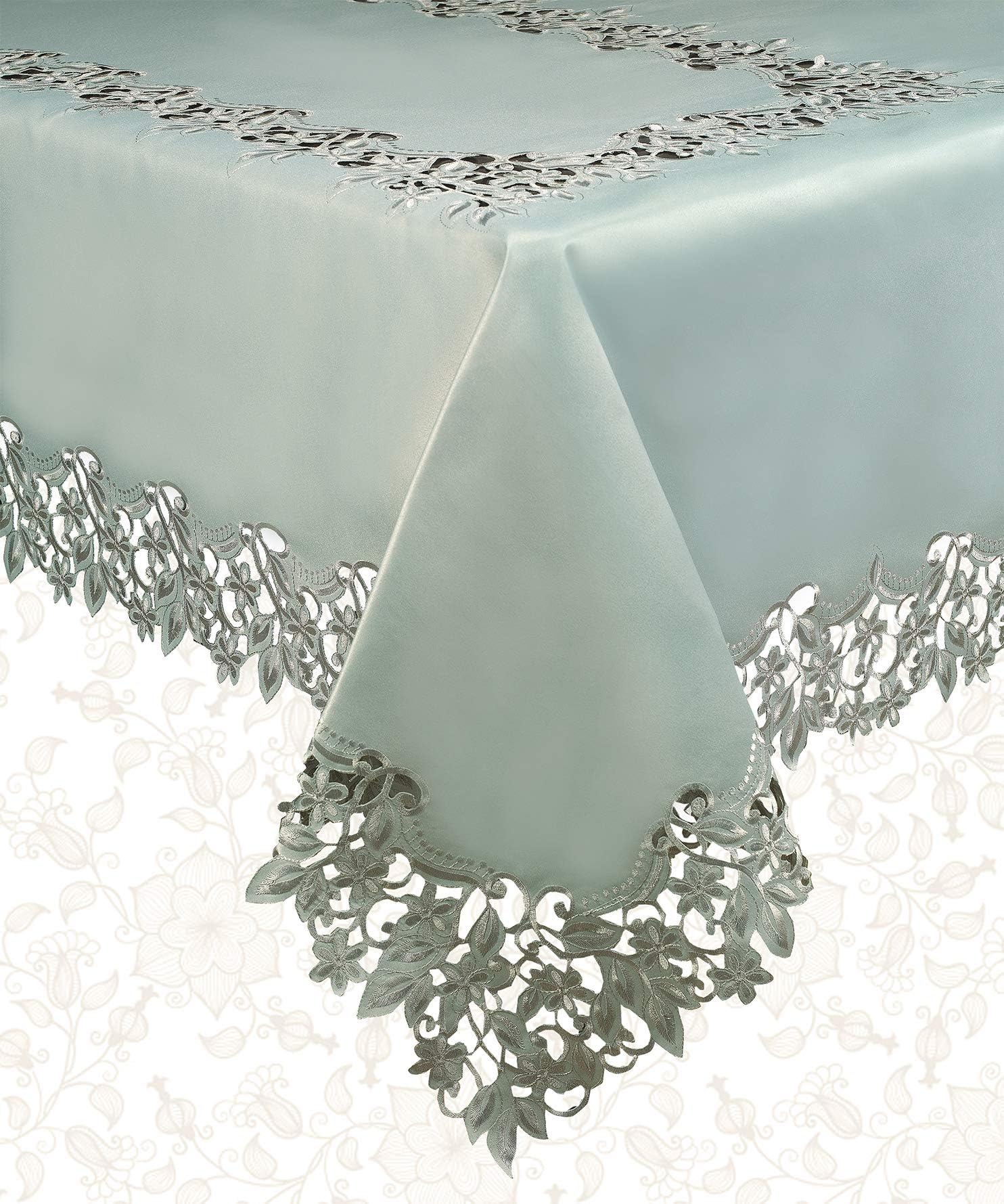 Amazon.com: Decozen Dark Gray Table Cloth - Rectangle Lace Linen ...