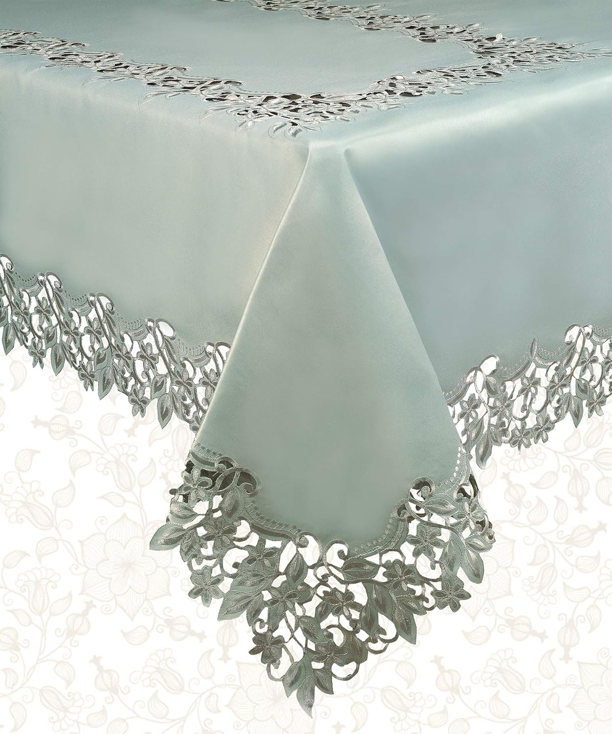 Amazon.com: Decozen Dark Gray Table Cloth - Rectangle Lace Linen ...