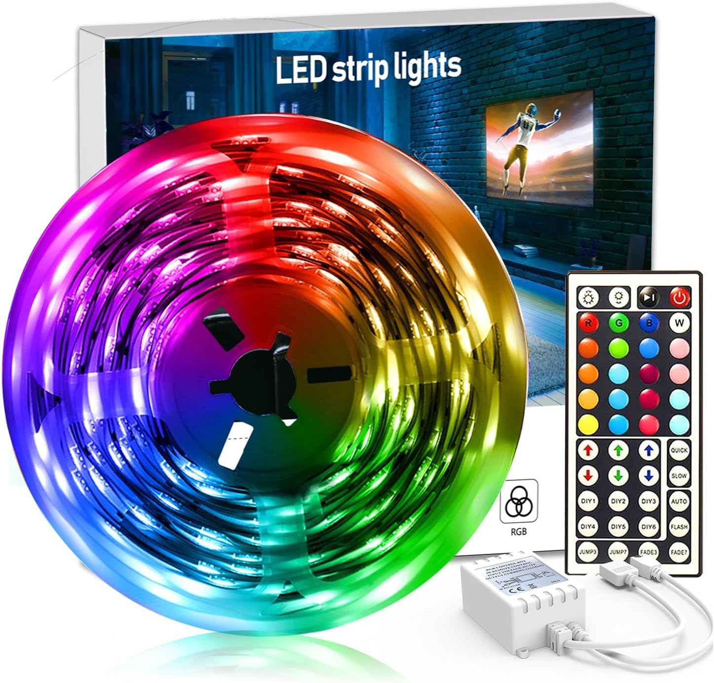 Amazon.com: YUZGCZ 10M LED Strip Lights,32.8FT RGB Dreamcolor Chasing ...