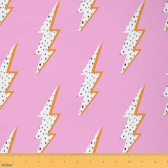 Amazon.com: Cartoon Lightning Fabric for Kids Adults Chairs DIY,Fashion ...