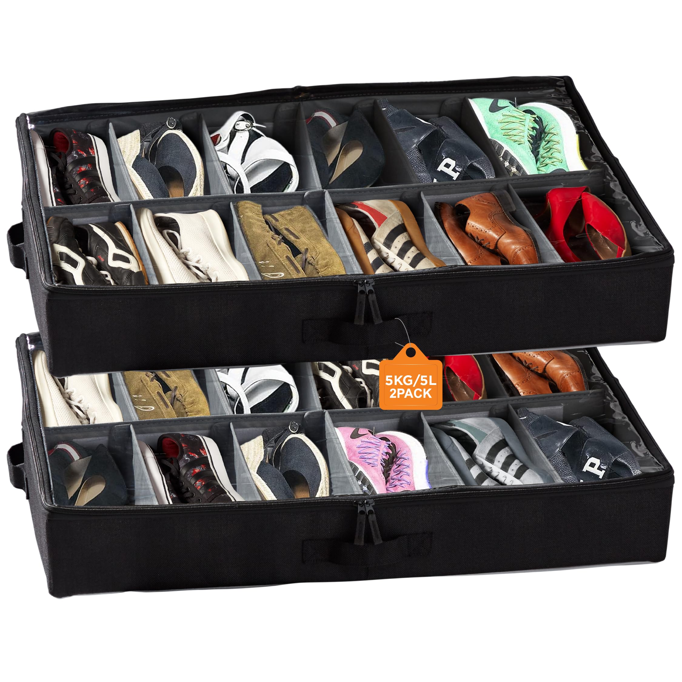 Snapklik.com : storageLAB Slim Under-Bed Storage Containers - Closet ...