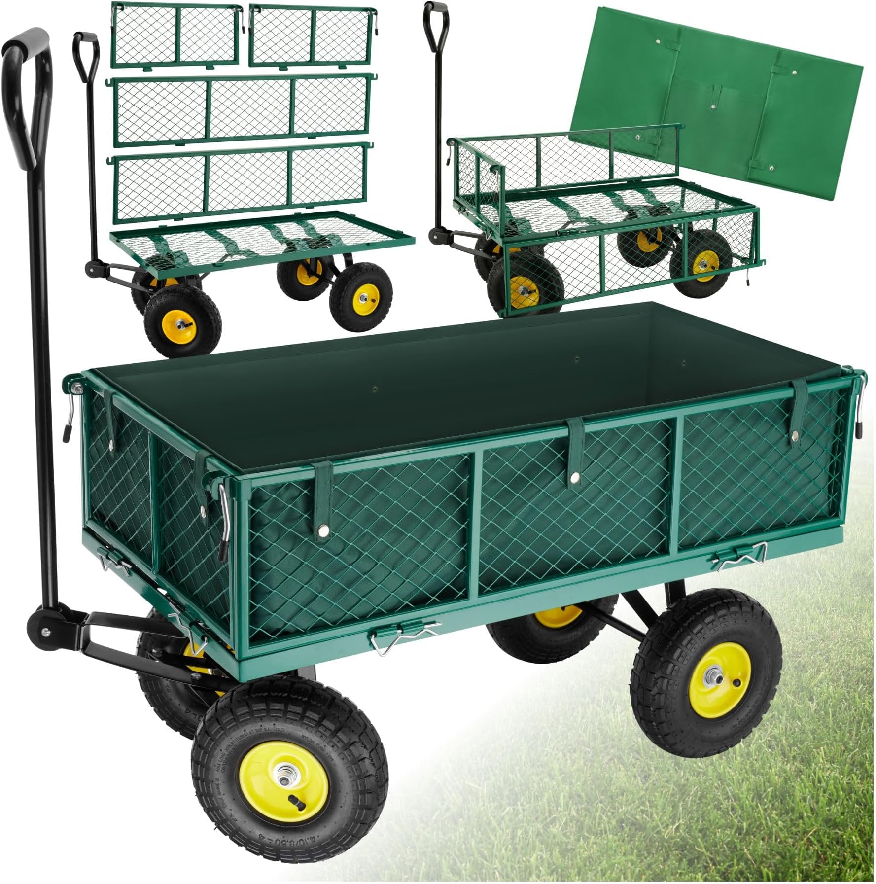 FROSAL Gartenwagen Transportwagen Phil 350 KG PU Räder - Bollerwagen ...