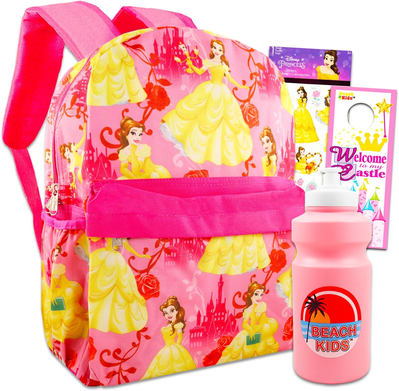 Amazon.com | Disney Beauty and the Beast Backpack Set for Girls, Kids ...