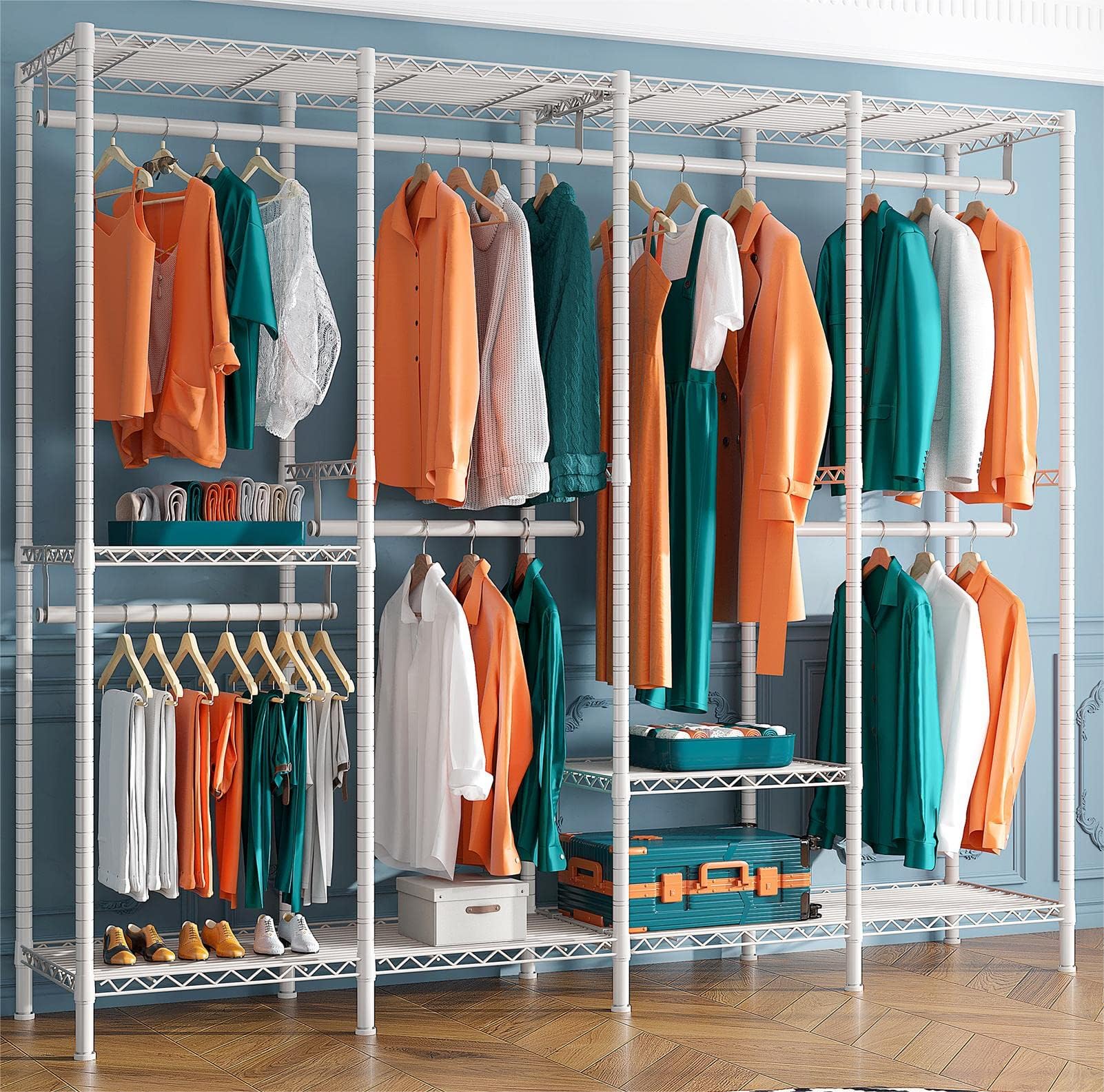 Amazon.com: Raybee Garment Rack, L Shaped Clothing Rack for Corner ...