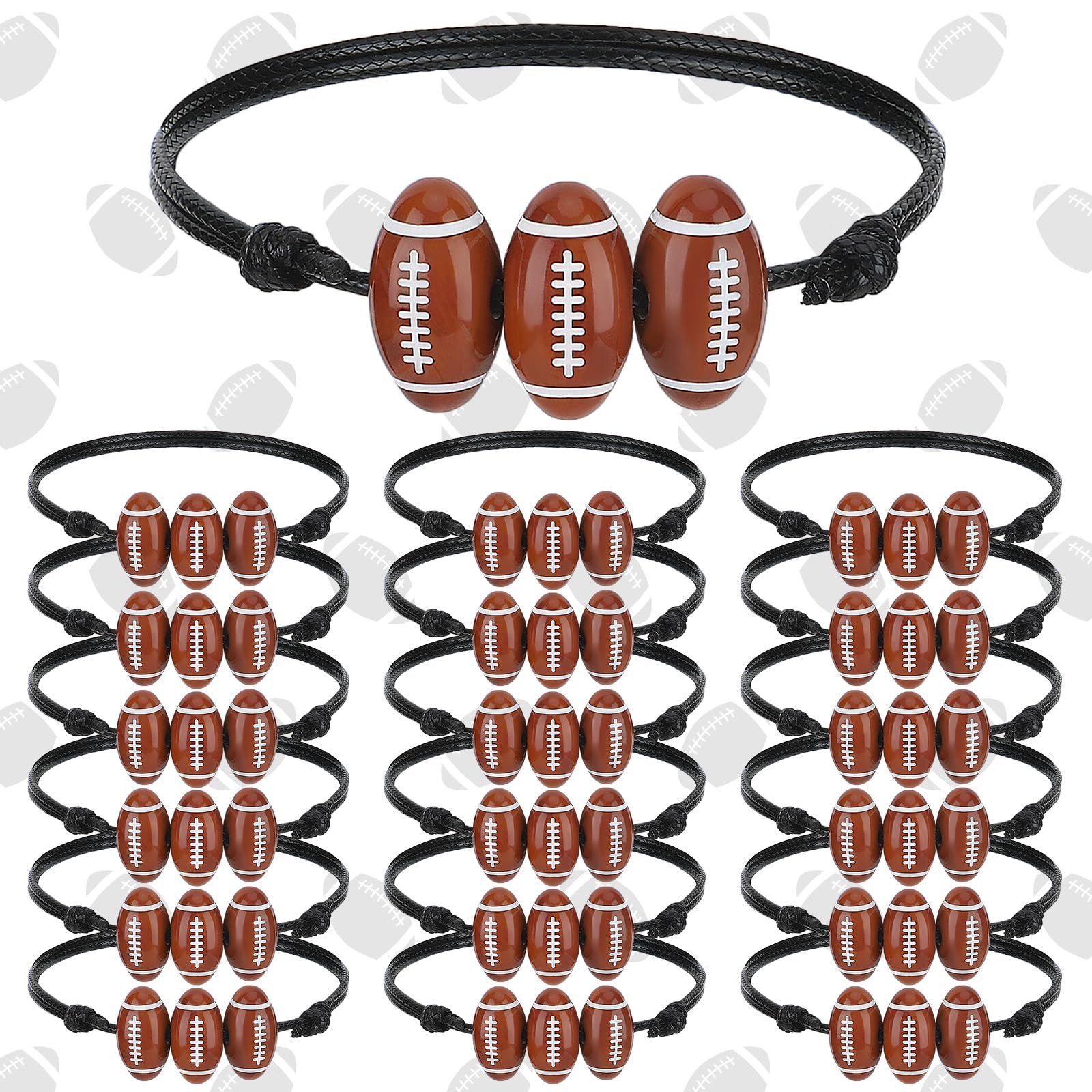 Amazon.com: 20 Pcs Football Beads Bracelets Football Party Favors Sport ...