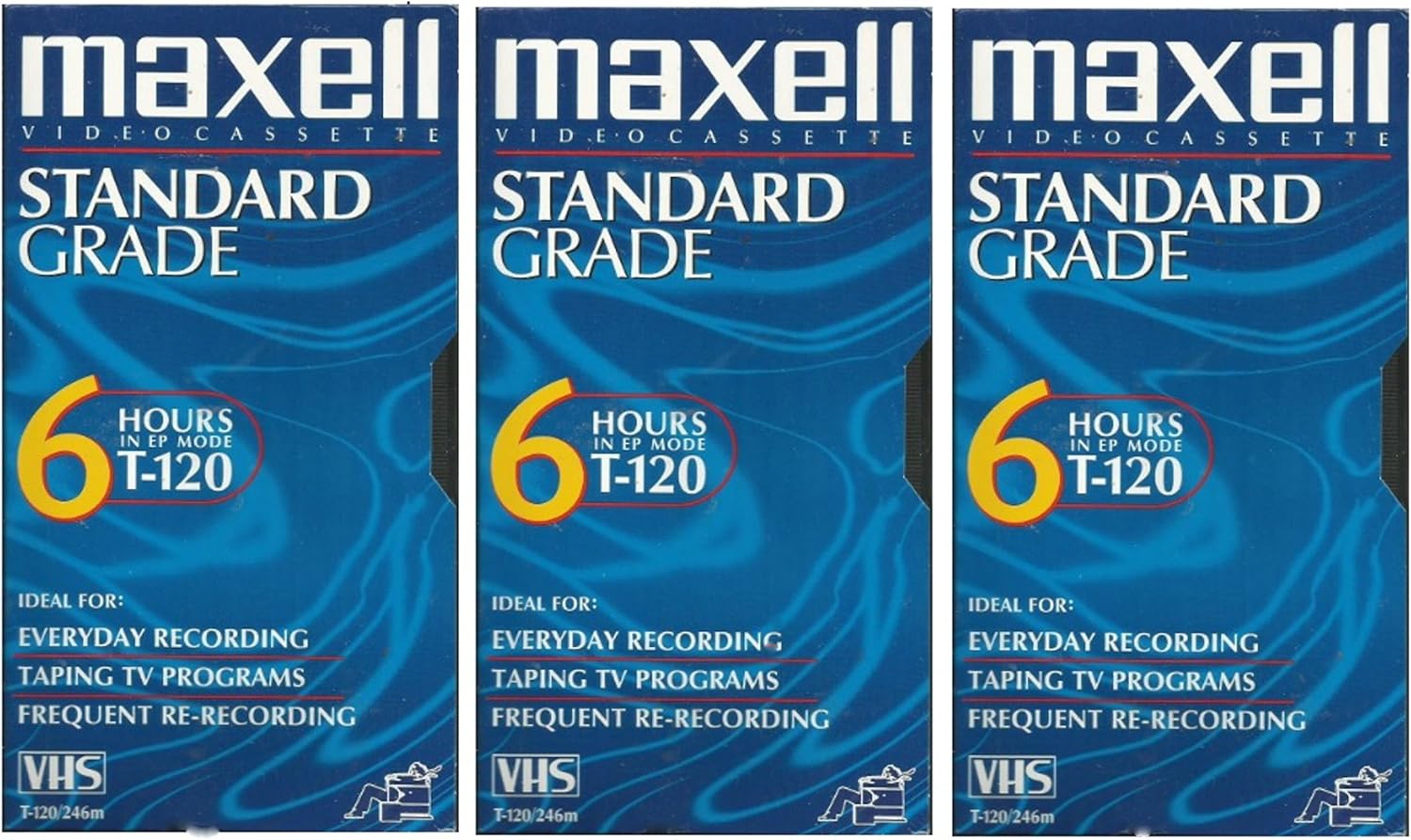 Maxell VHS Blank - Paquete de 3 Unidades de Grado estándar T-120 6 Horas Modo EP /246 m : Amazon ...