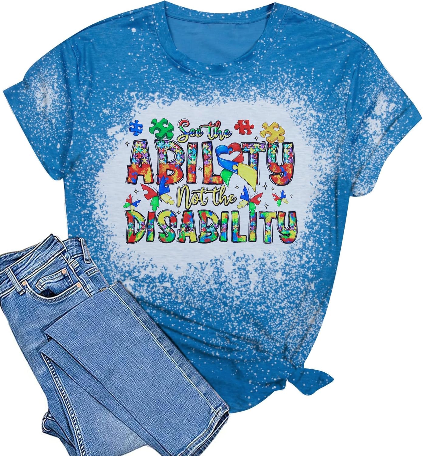 Amazon.com: Autism Awareness Shirts Women Autistic Support Shirt Mental ...