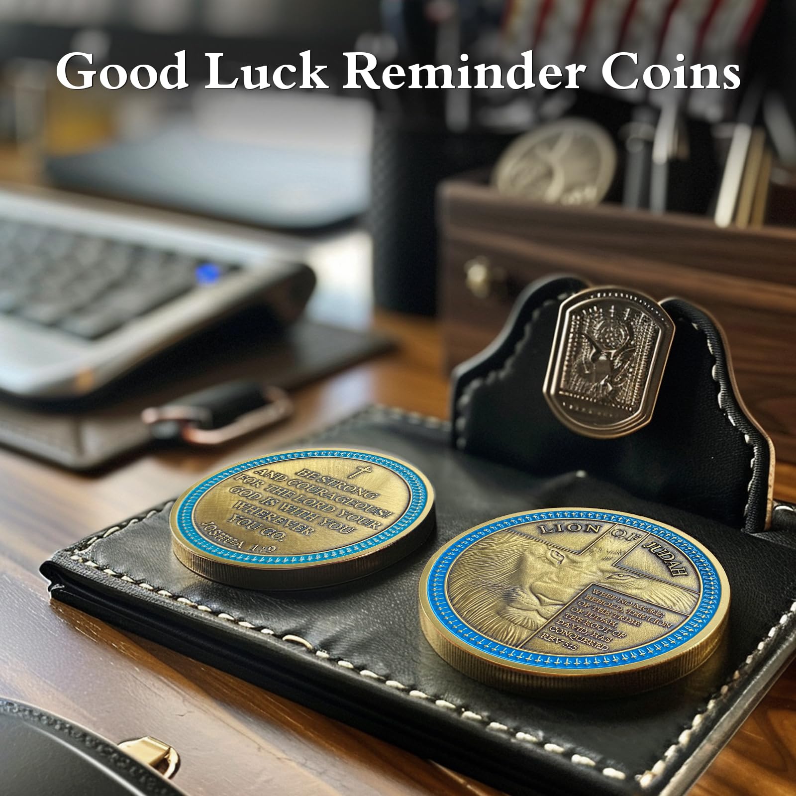 Snapklik.com : Rare Lion Of Judah Challenge Coin - Joshua 1 9 Be Strong ...