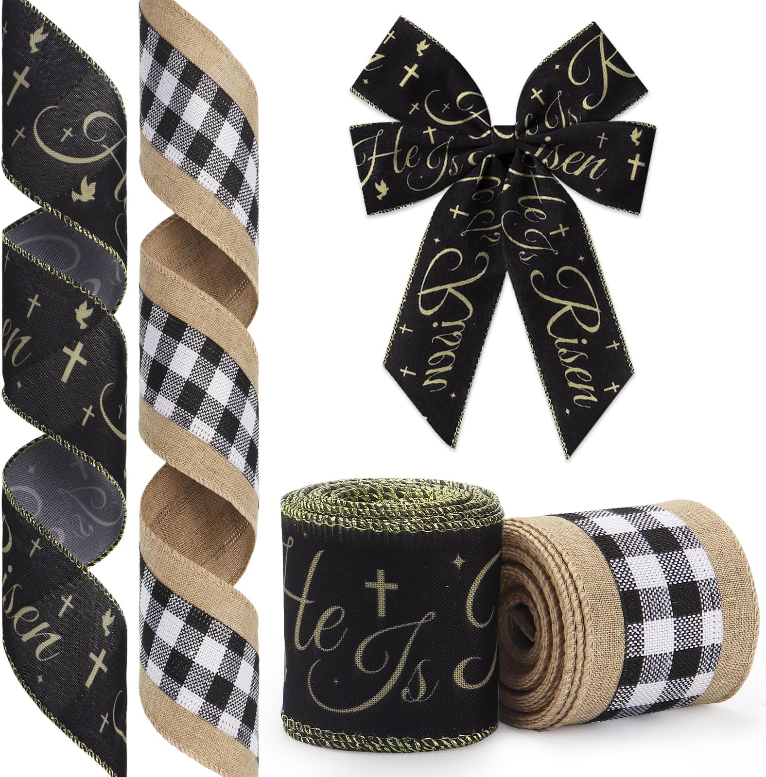 Amazon.com: Craig Bachman 2.5" Amazing Grace Ribbon: Ivory & Black (10 ...