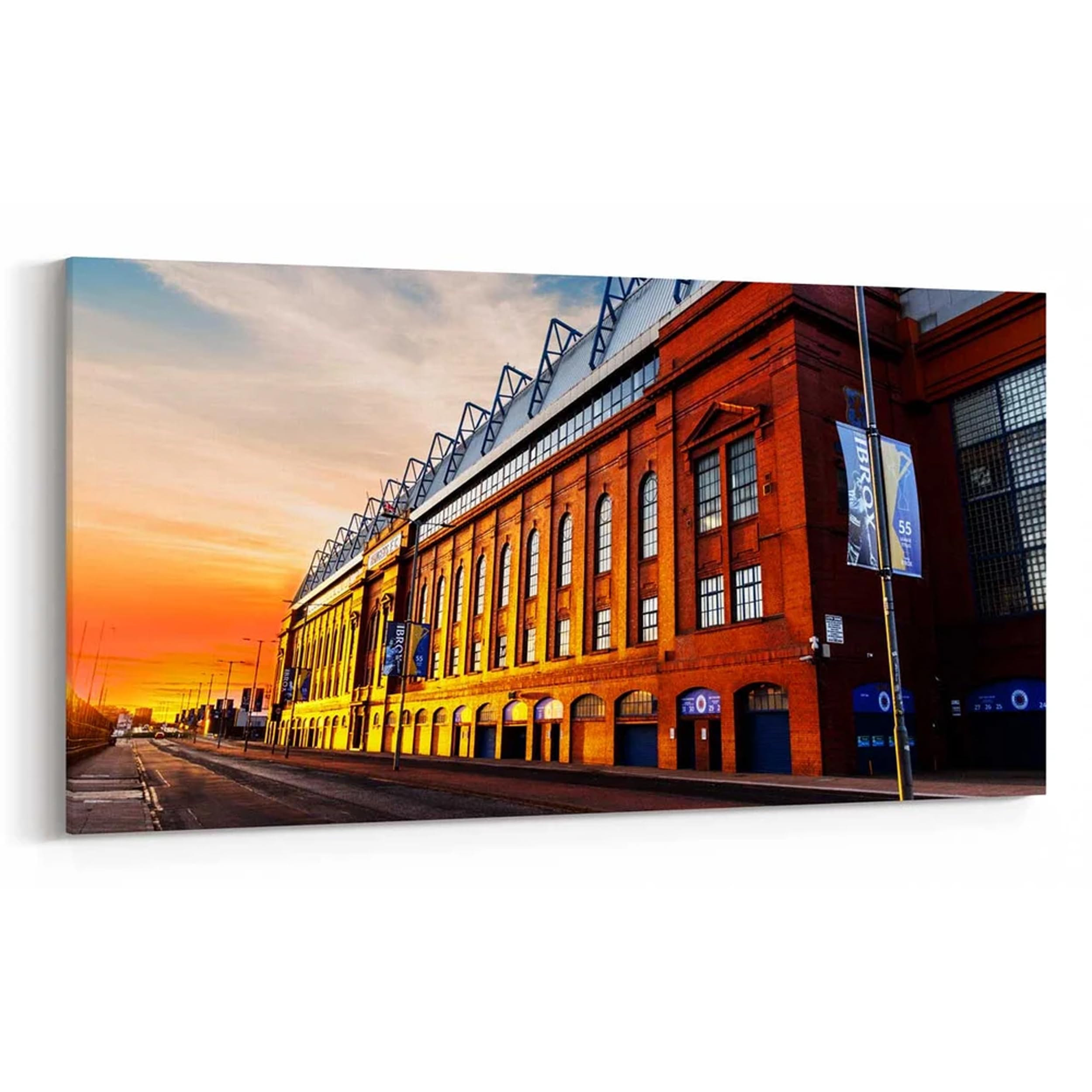 Ibrox Stadium in The Sunset | Photograph on Framed Canvas | Glasgow ...
