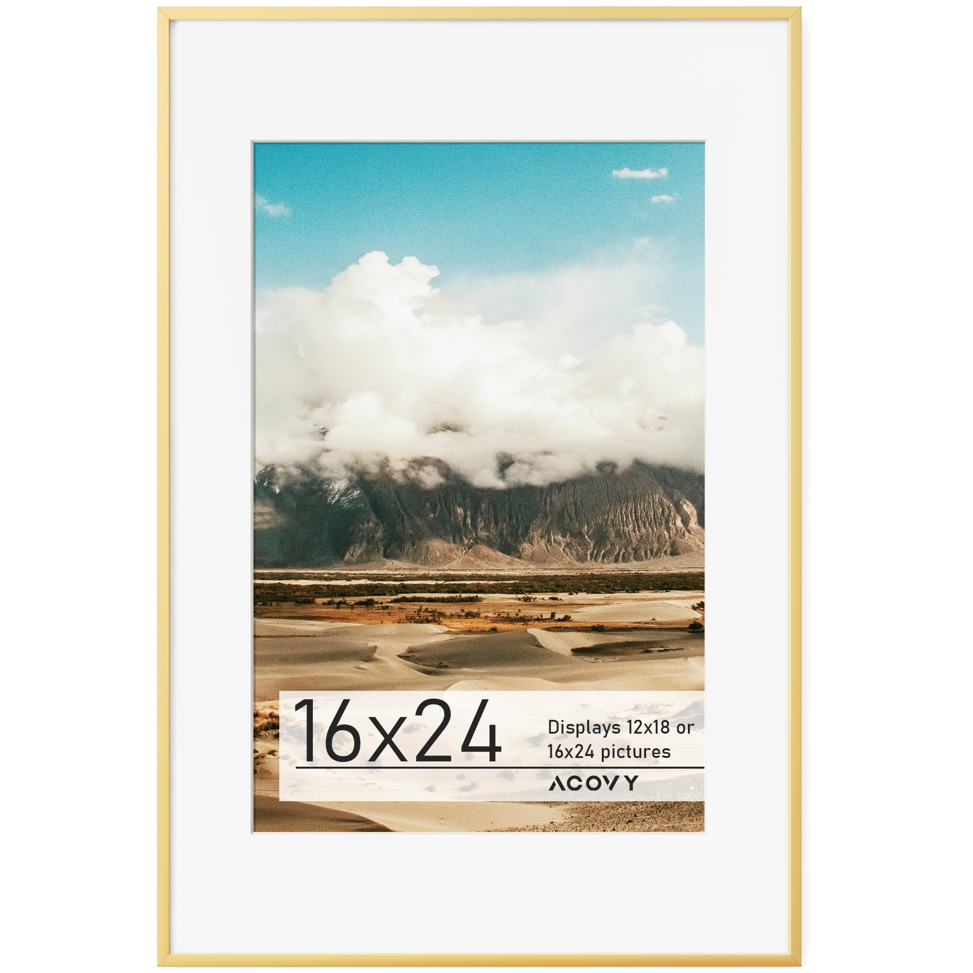 Amazon.com - Acovy 16x24 Picture Frame, Aluminum 16x24 Frame Matted to ...