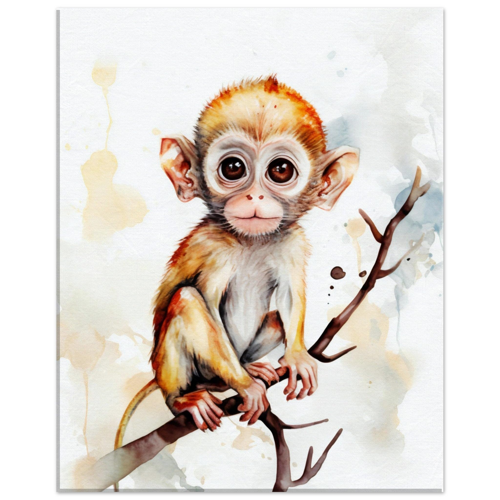 Cute Baby Monkey Drawing Illustration Of Watercolor Cute Baby Monkey,