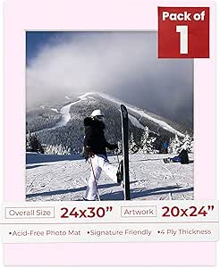Amazon.com: 24x30 Mat Bevel Cut for 20x24 Photos - Acid Free Soft Pink ...