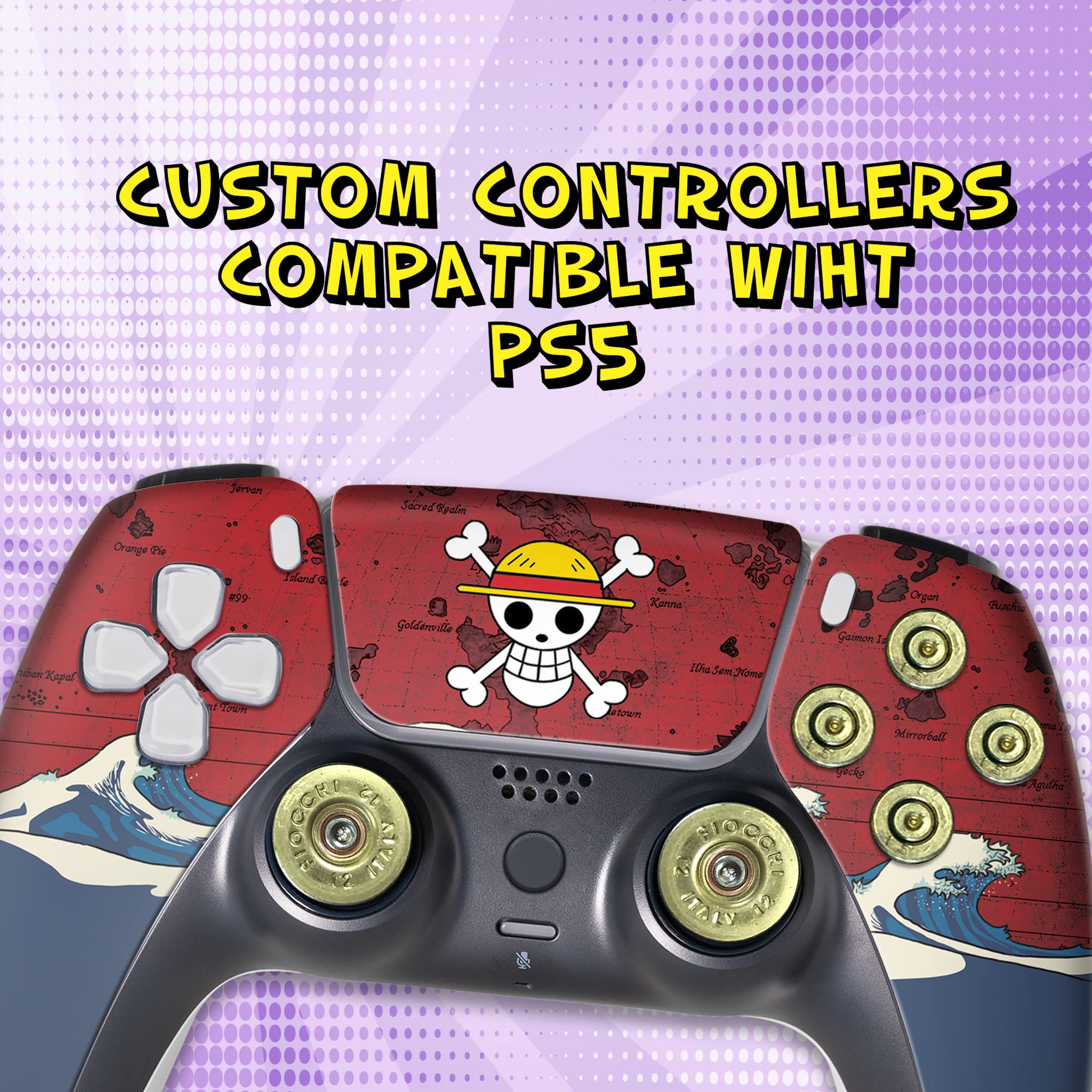 Snapklik.com : One Peice Bullet Custom PS-5 Controller Wireless Compatible