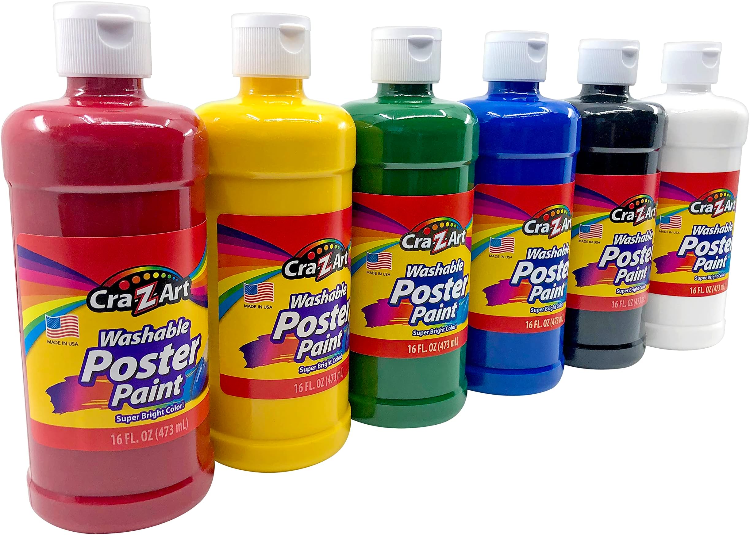 Amazon.com: Handy Art Masters Washable Tempera Paint, 6-16 oz, 6 per Set