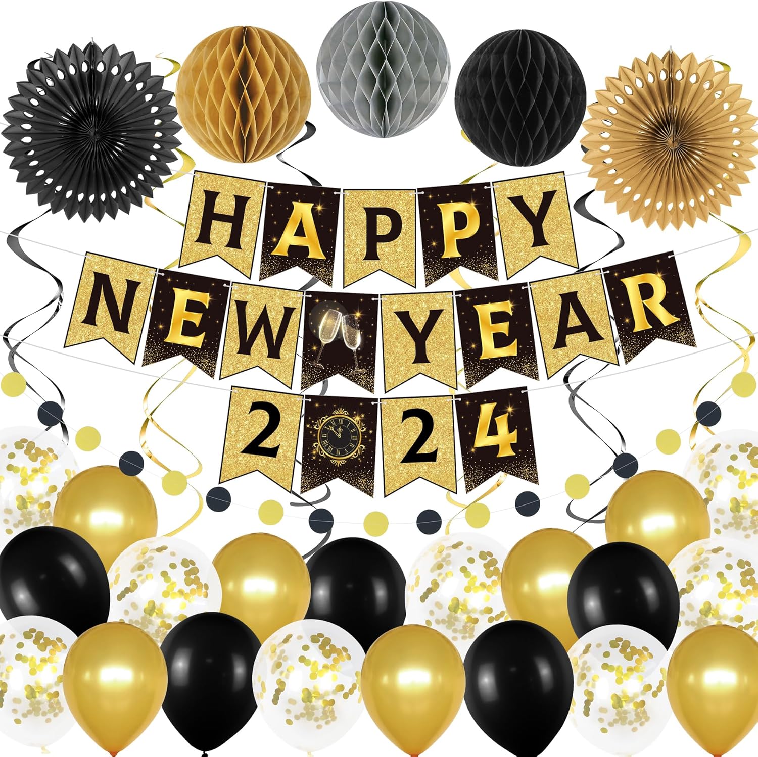 Amazon.com: New Years Decorations 2024, Happy New Year Sign New Years ...