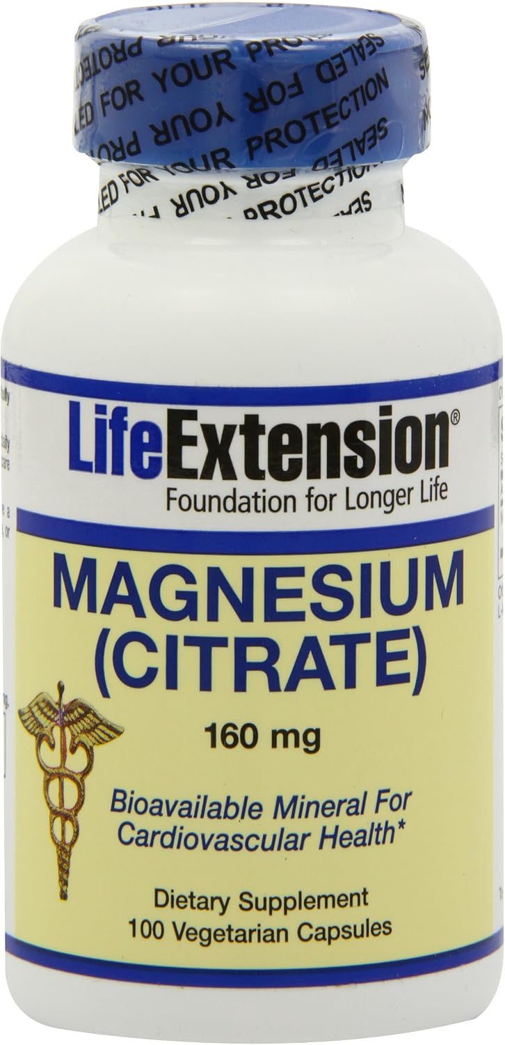 Amazon.com: Life Extension Magnesium Citrate Capsules, 160 Mg, 100 ...