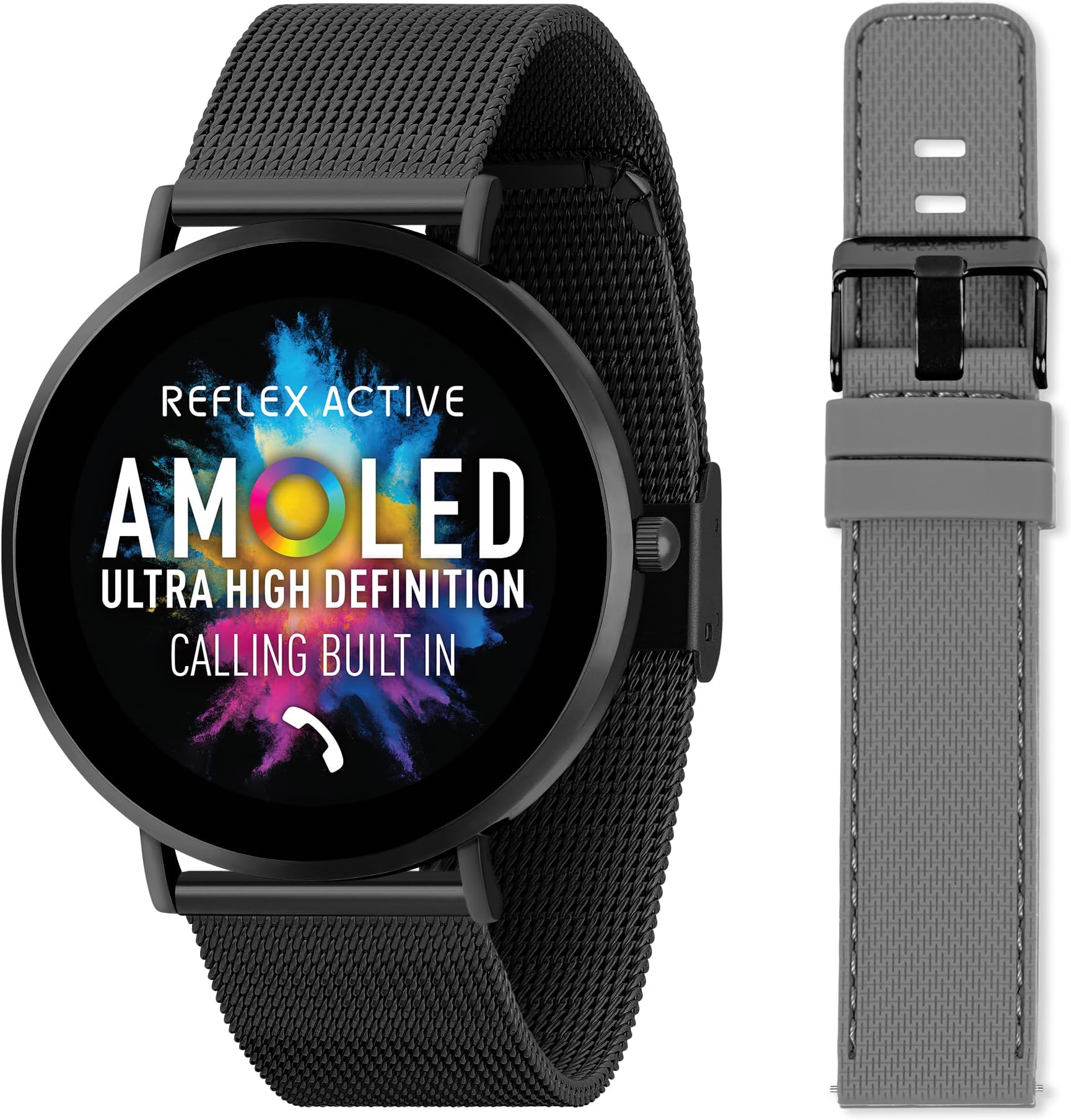 Reflex Active Series 42 Amoled Ultra Slim Smart Watch for Men Women ...