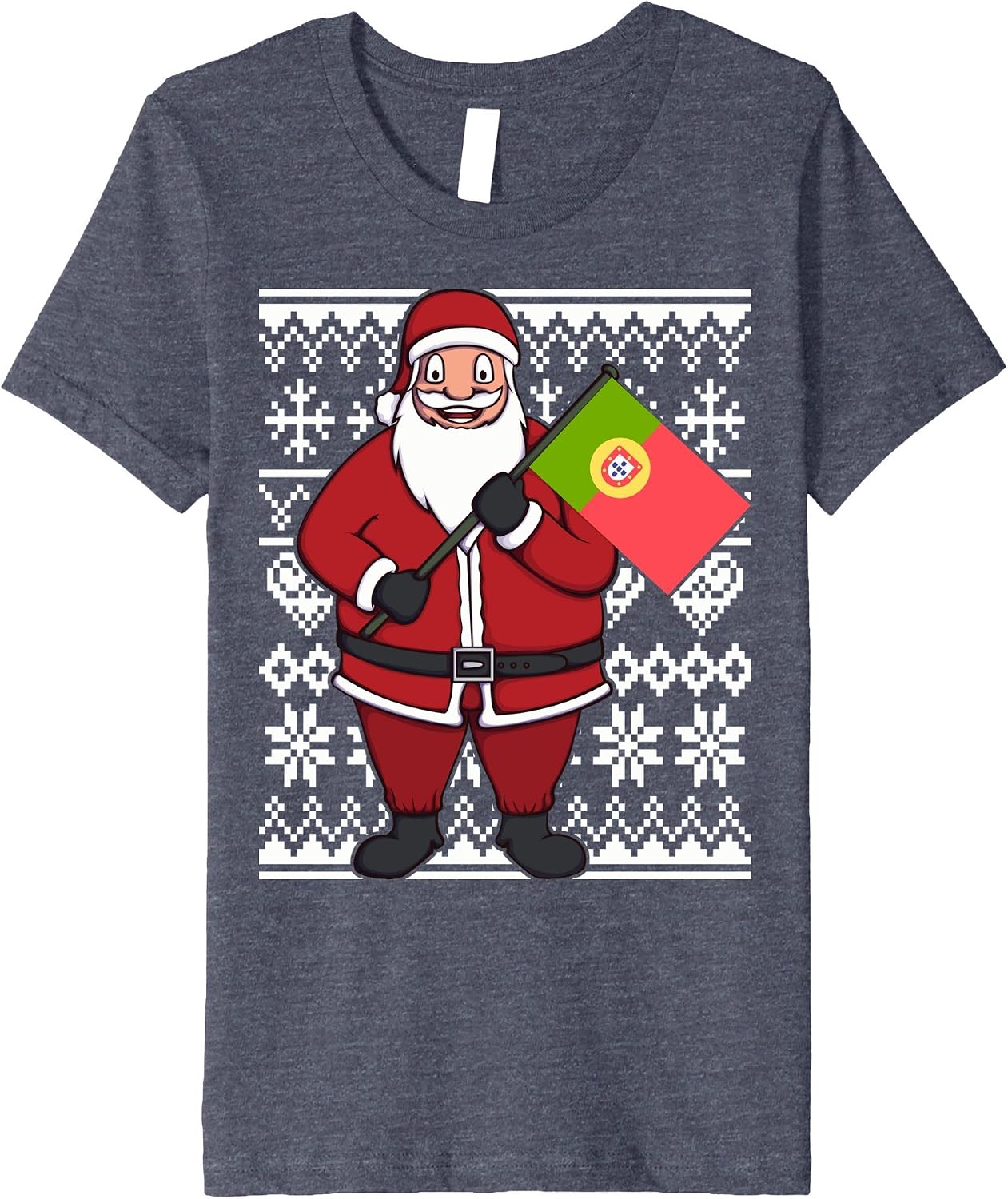 Amazon.com: Ugly Christmas Portugal Flag Santa Portuguese Gift T-Shirt ...