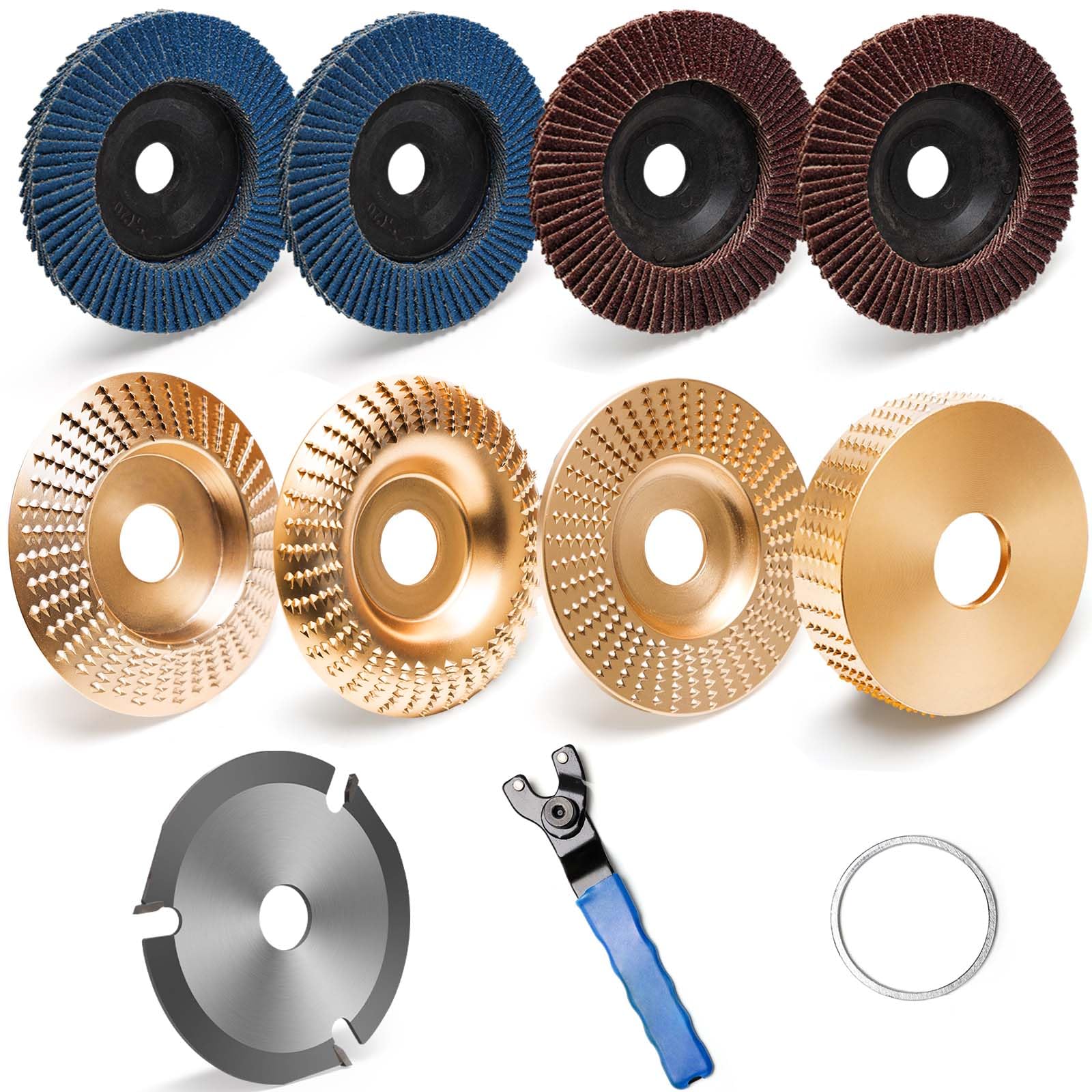 Amazon.com: 9Pcs Angle Grinder Wood Carving Disc Set, Windspeed Angle ...