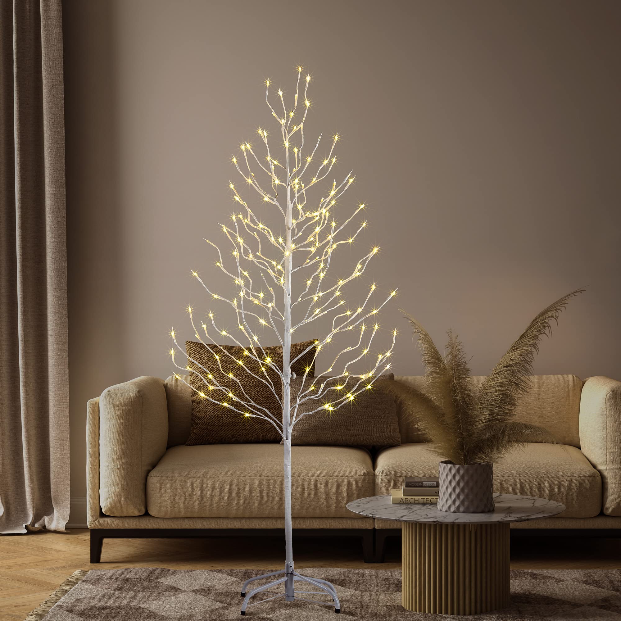 Snapklik.com : 5FT 200L Lighted Star Light,Warm White Lighted Tree ...