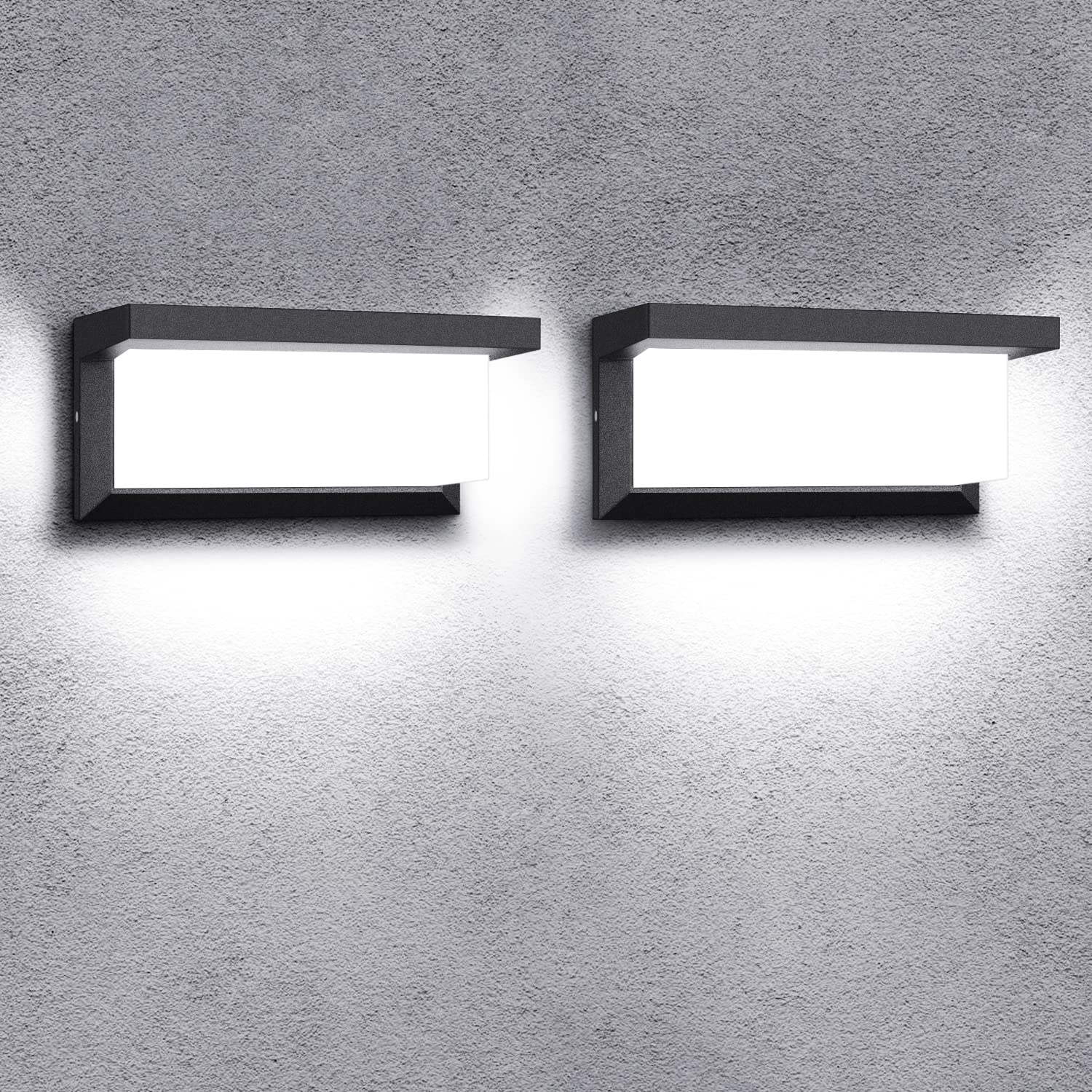 Juyace 18W Outdoor Wall Sconce Light Set of 2, 1800Lm 6000K LED Porch ...