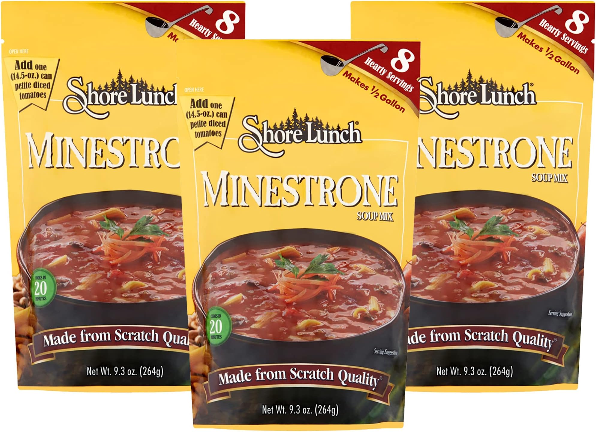 Amazon.com : Shore Lunch Minestrone Soup Mix, 9.3000-ounces (Pack of3 ...