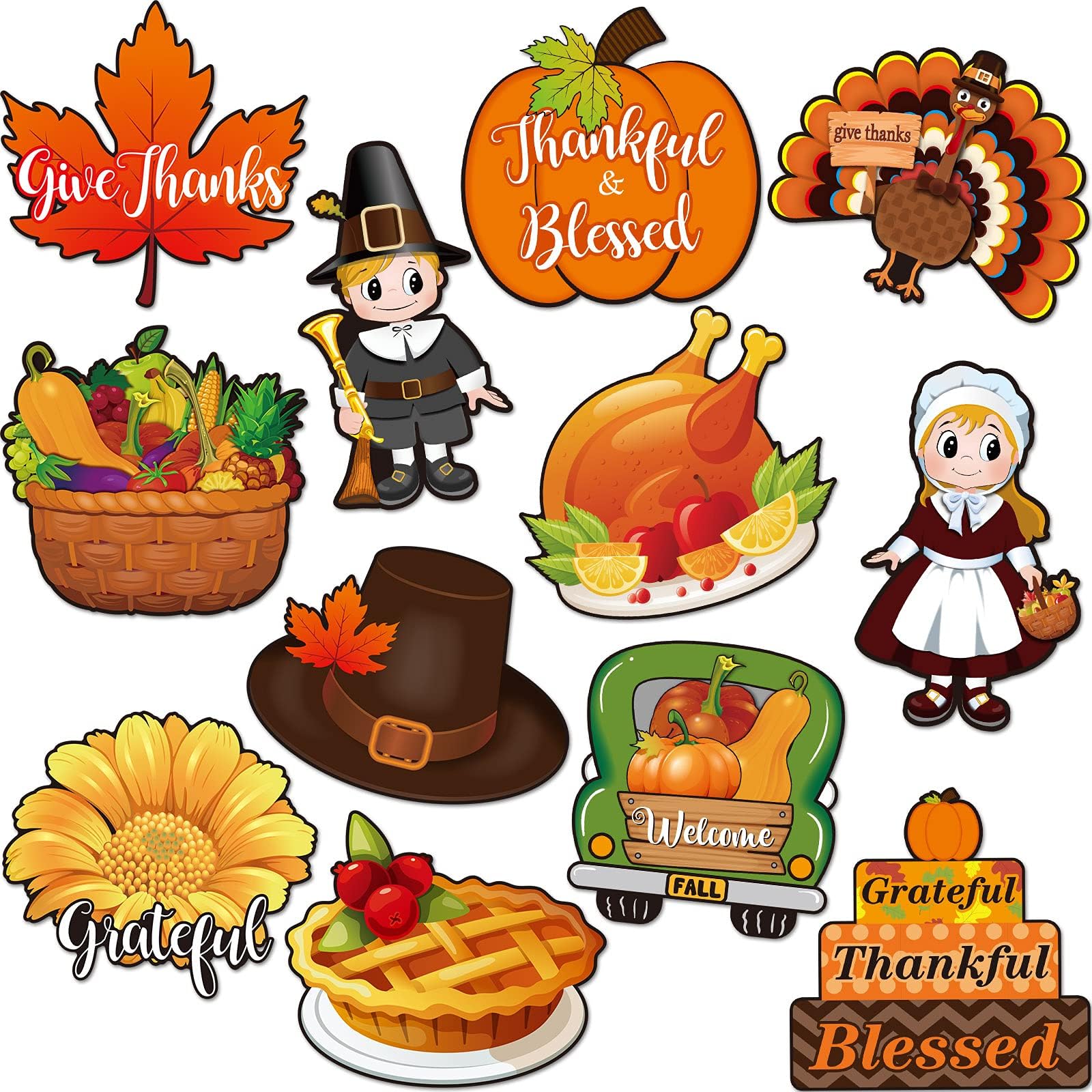 Amazon.com: Fall Thanksgiving Refrigerator Car Magnets Decoration 25Pcs ...