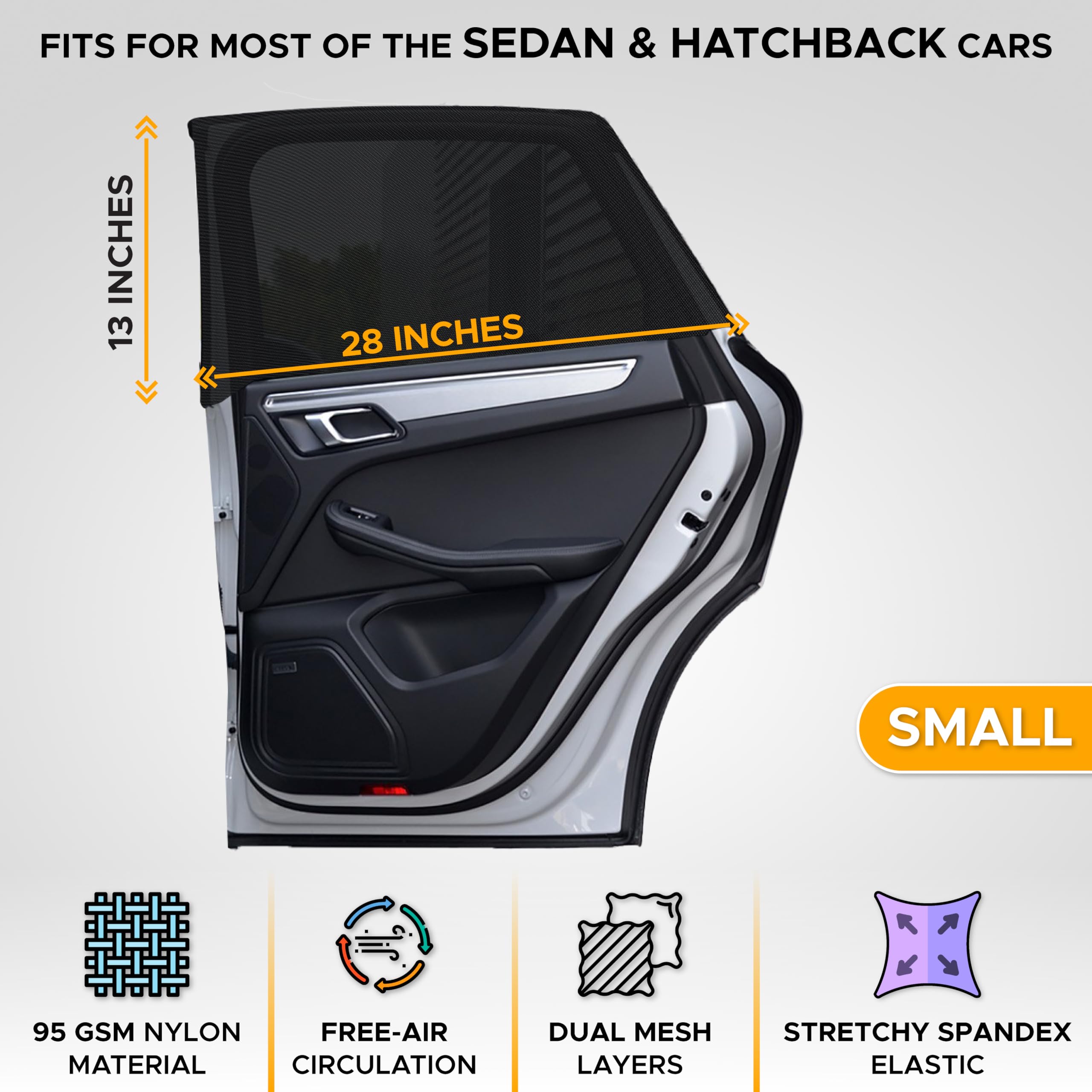 Snapklik.com : EcoNour Back Window Sun Shade For Small Car