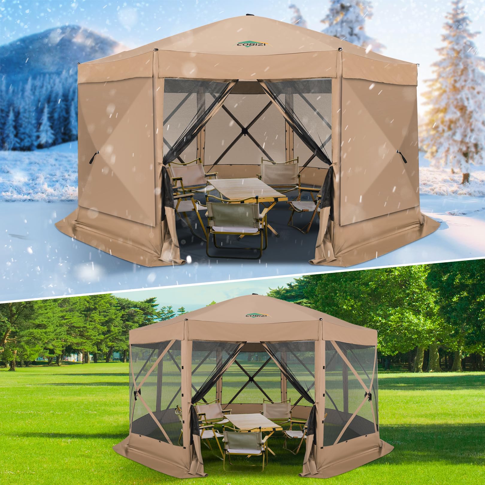 Amazon.com : COBIZI 15x15ft Extra Large Pop-Up Gazebo Canopy Tent with ...