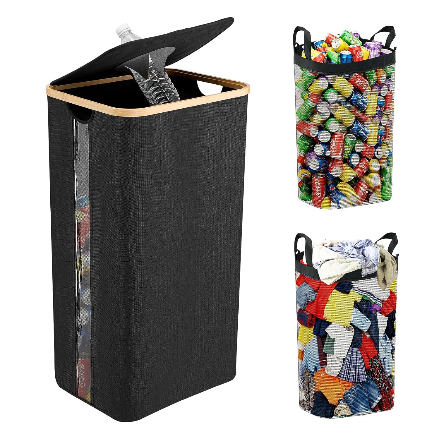Amazon.com: Loebelle Recycle Trash Can Laundry Hamper with Lid, 100L ...