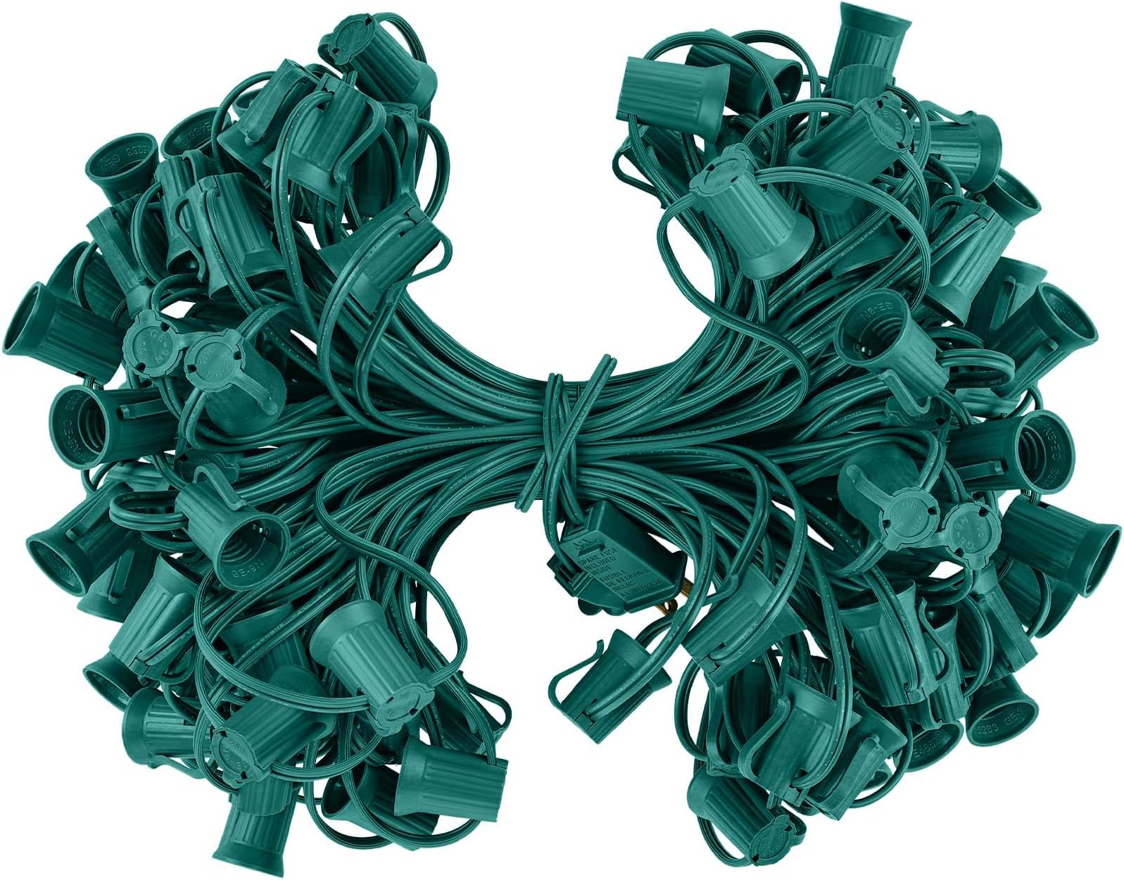 TWOWYHI 100FT Christmas C9 Light Stringer with 100 E17 Sockets 12Inch ...