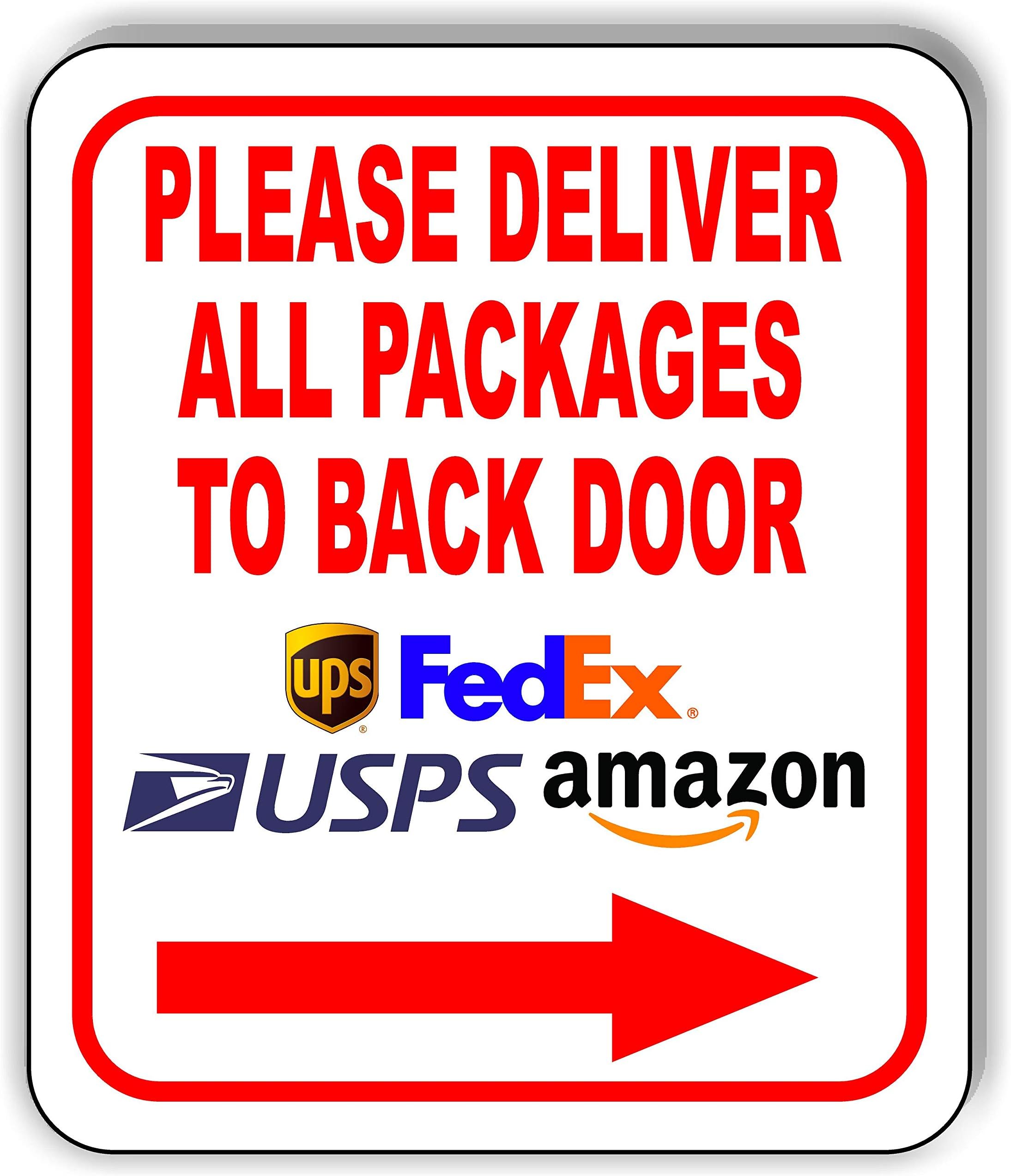 Amazon.com: Please Deliver All Packages To Back Door Right Aluminum ...