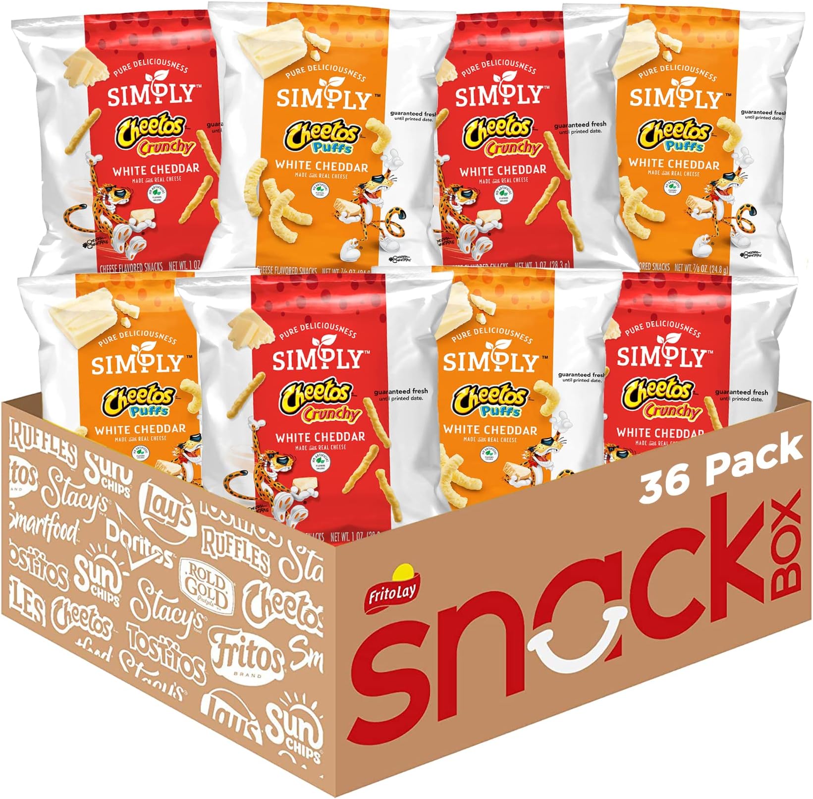 Amazon.com: Simply, Cheetos White Cheddar Puffs & Crunchy Variety Pack ...