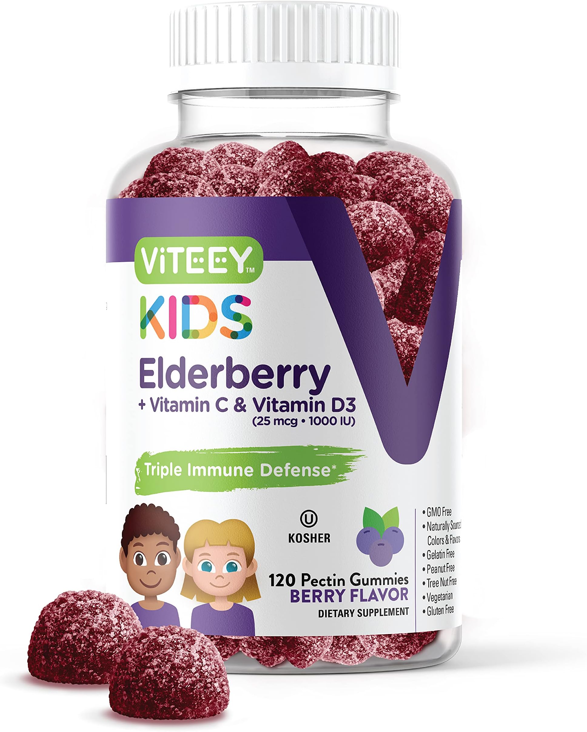 Amazon.com: Vitafusion Kids Elderberry Gummy Vitamins, Delicious Immune ...