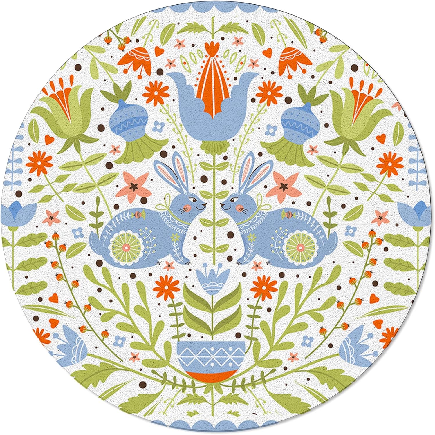 Amazon.com: Round Area Rugs for Living Room Bedroom Decor, Easter Blue ...