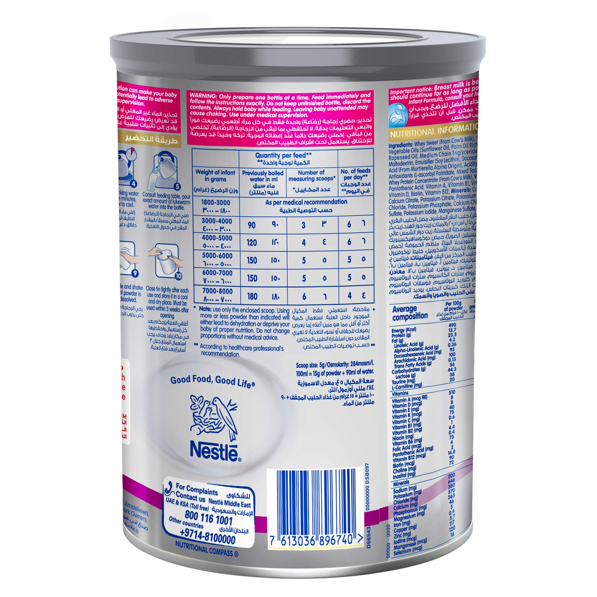 Nestlé Nestle PreNan Stage 2 Milk Formula, 400 grams: Buy Online in ...