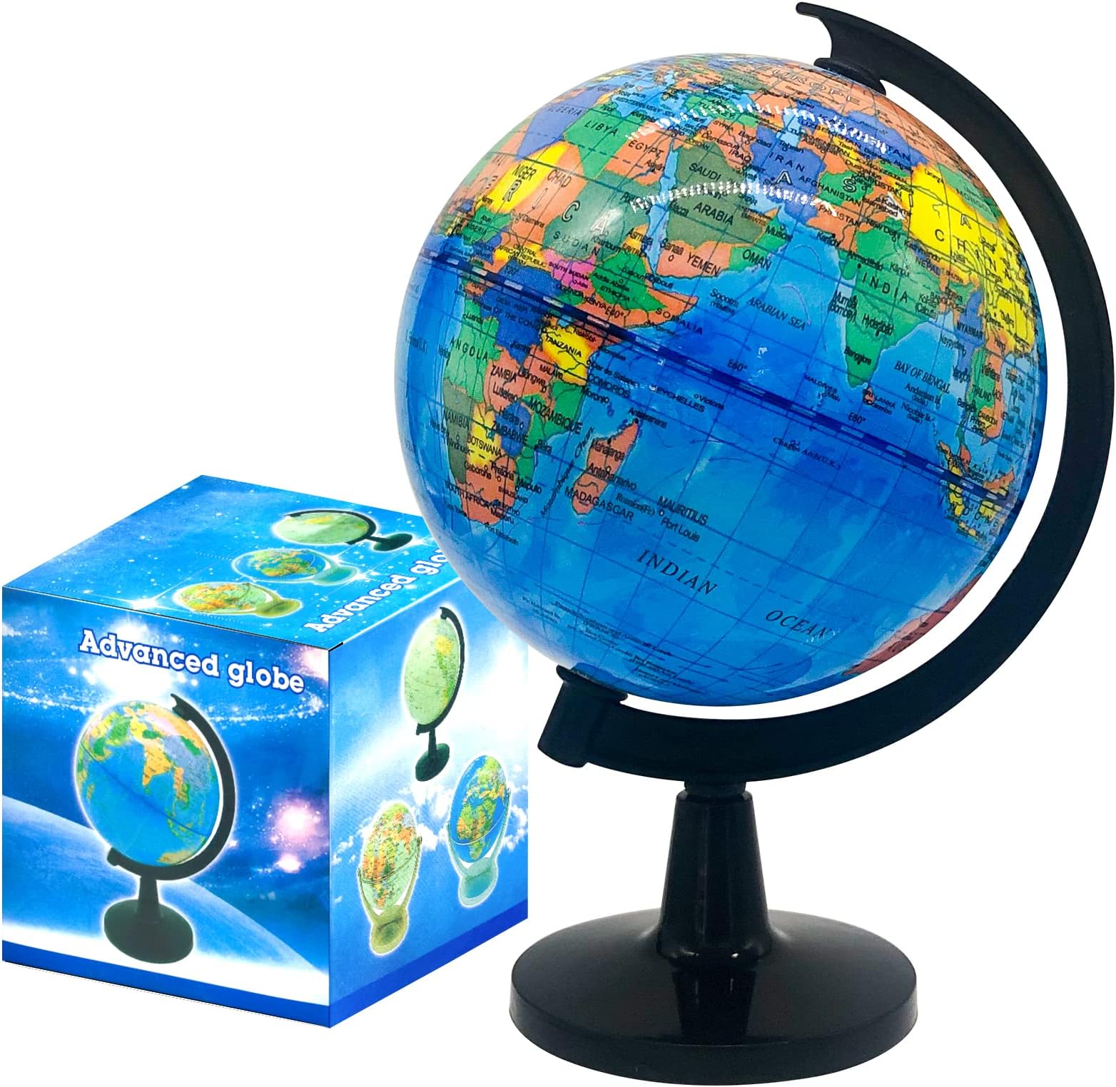Amazon.com: 12 Pieces World Globe with Stand 4.6 Inches Geographic ...