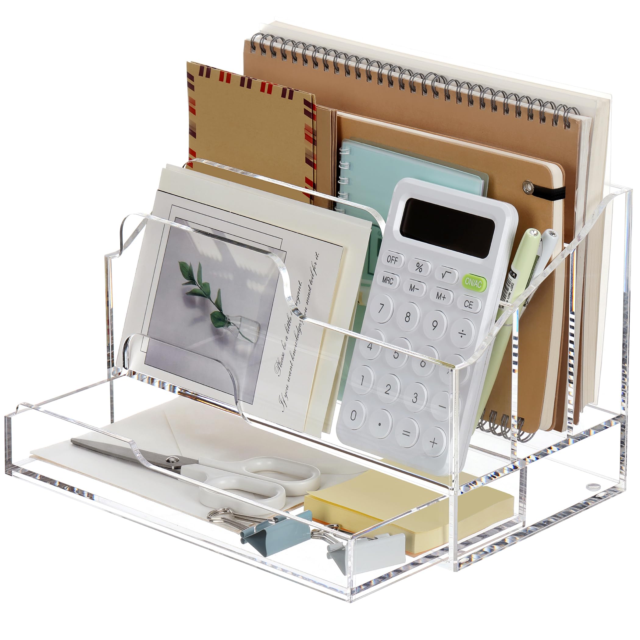 Amazon.com: SANRUI Acrylic File Holder Desk Organizers with Sliding ...