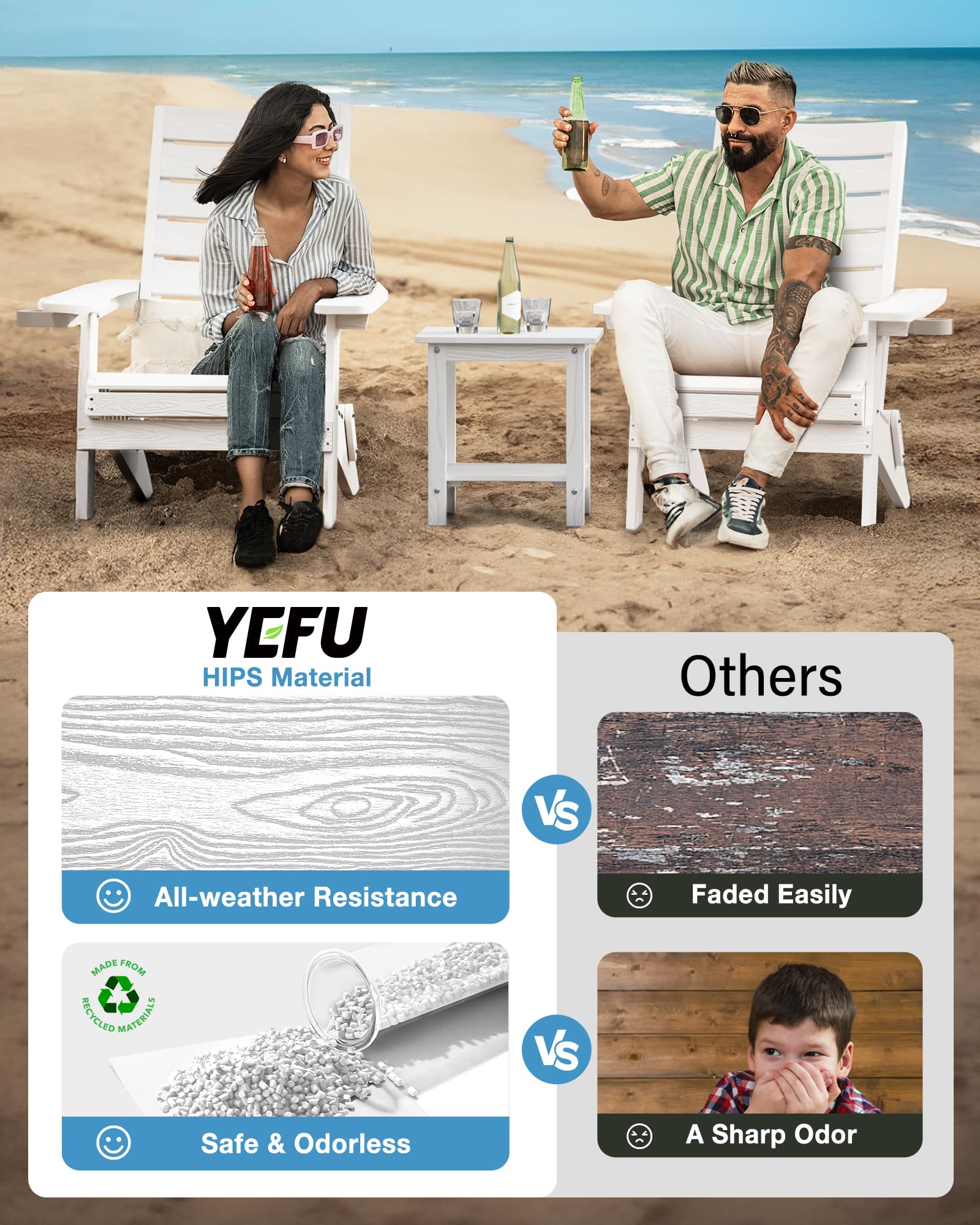 Snapklik.com : YEFU Folding Oversized Adirondack Chair: Plastic Fire ...