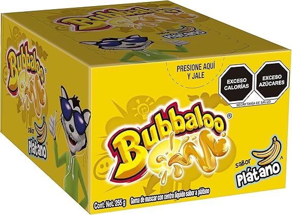 Bubbaloo Chicle sabor Platano Caja con 47 piezas : Amazon.com.mx ...