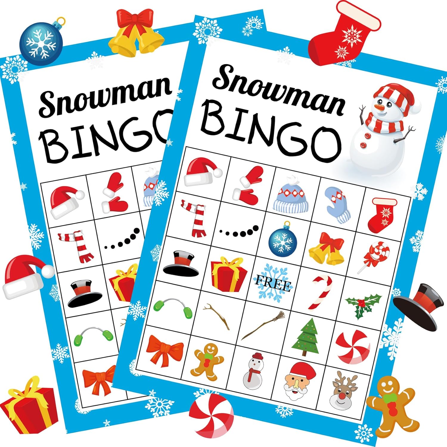 Joy Bang Juego de bingo de Navidad para niños y adultos, suministros de ...