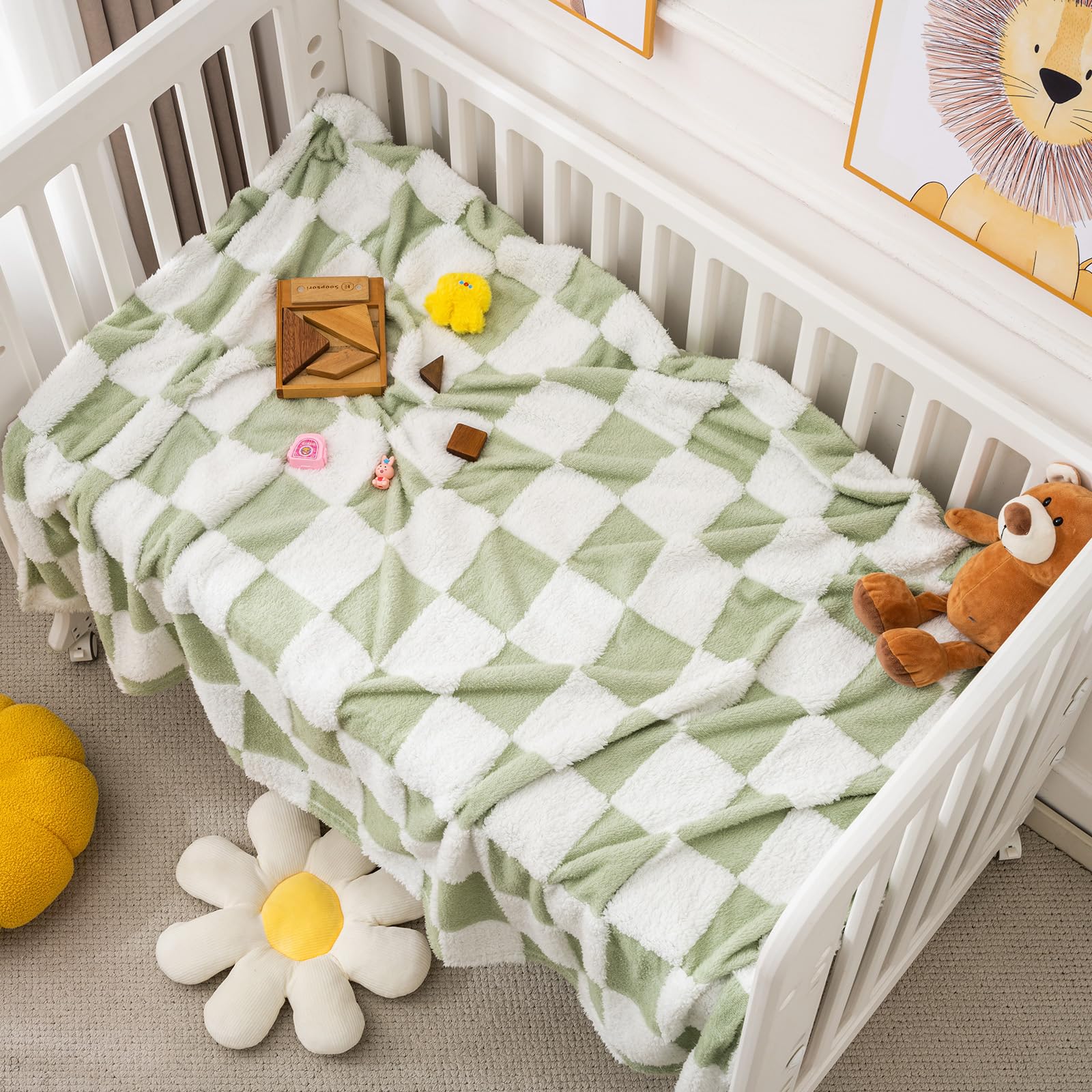 Amazon.com: Yagle Mate Fleece Baby Blanket for Boys 3D Checkerboard ...