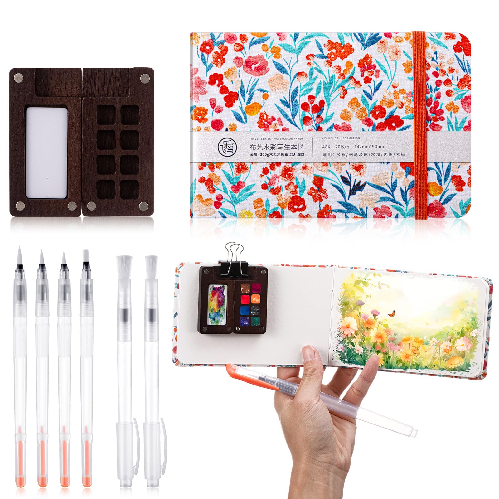 Amazon.com: Chiisong 12 Pcs Mini Portable Watercolor Paint Set Travel ...