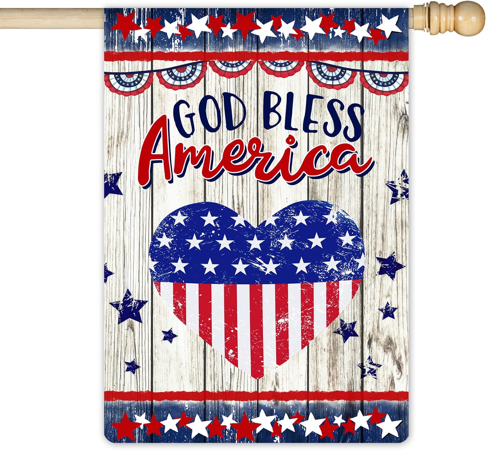 Amazon.com : Patriotic 4th of July God Bless America Large Garden Flag ...
