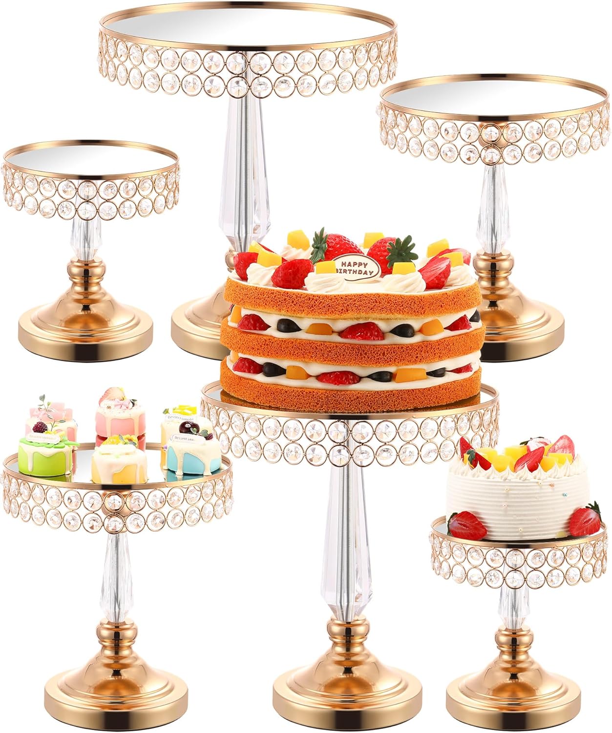 Amazon.com: Roshtia 6 Pcs Cake Stand Set, Include 8" 10" 12" Metal ...