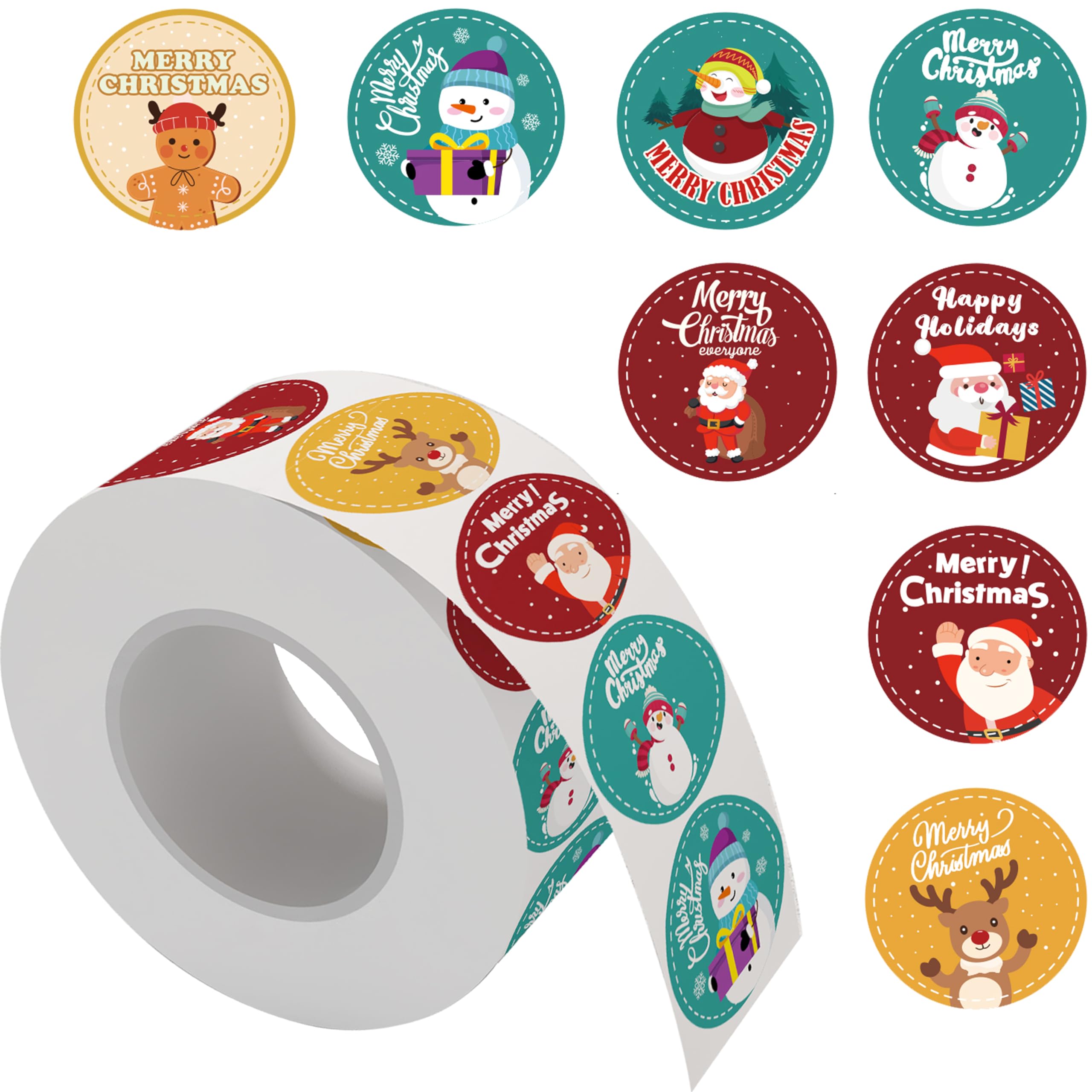 Amazon.com: 500 PCS Christmas Stickers for Envelopes,1.5" Round 8 ...